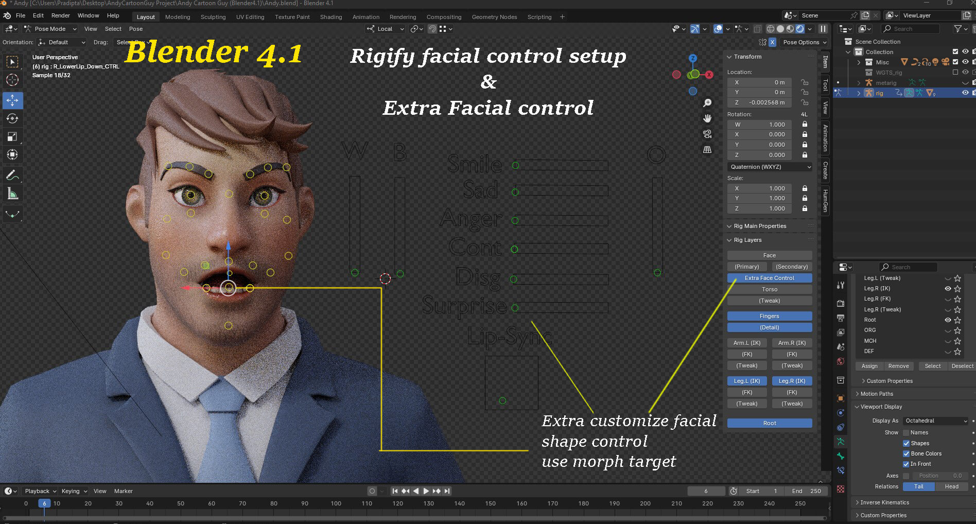 Anna and Andy Cartoon Rig - 3D Model by Pradipta