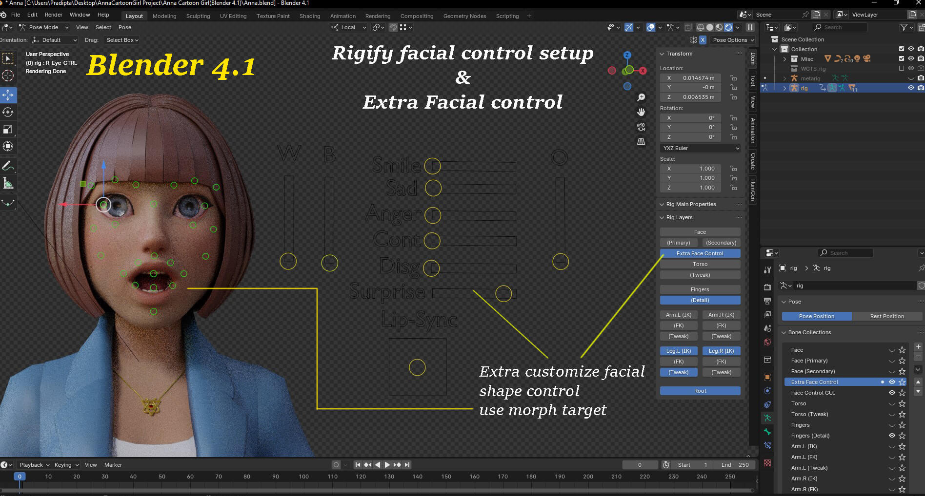 Anna and Andy Cartoon Rig - 3D Model by Pradipta