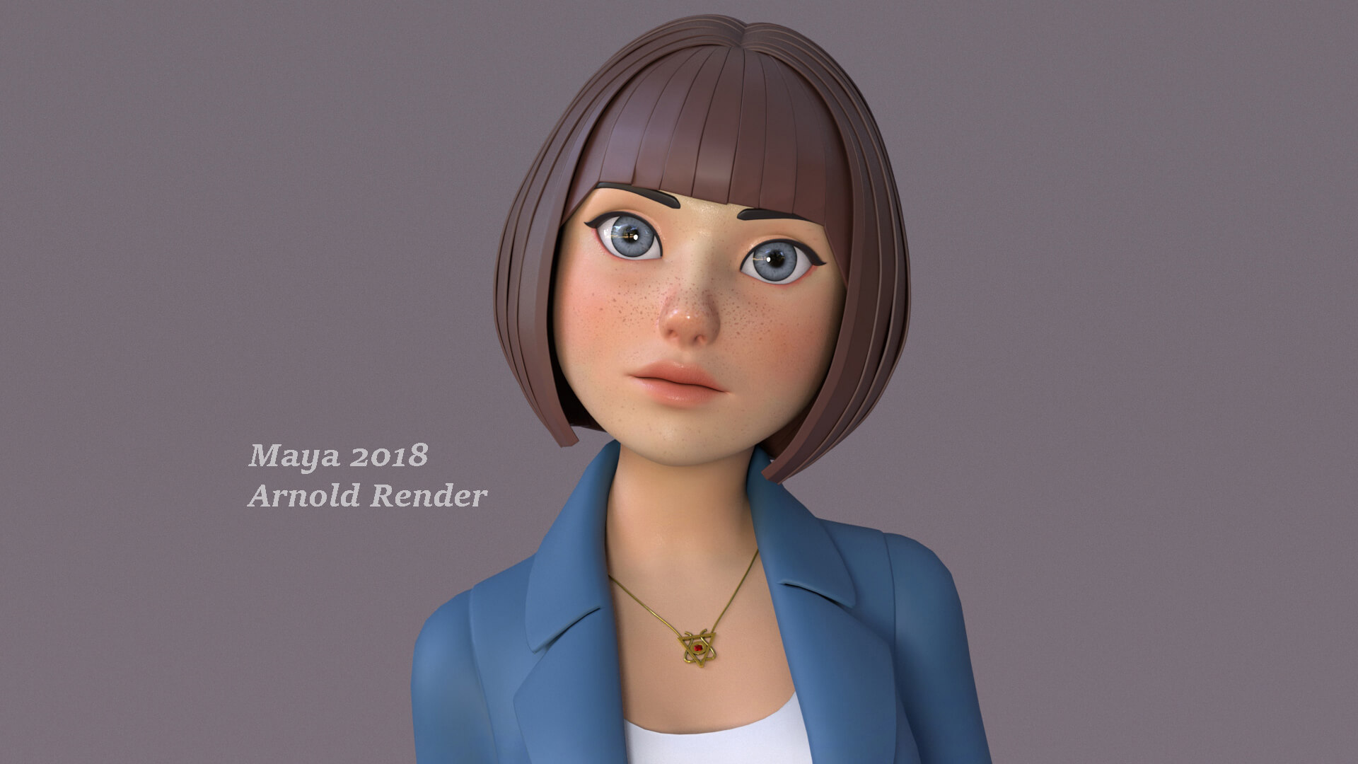 Anna Cartoon Girl Rig - 3D Model by Pradipta