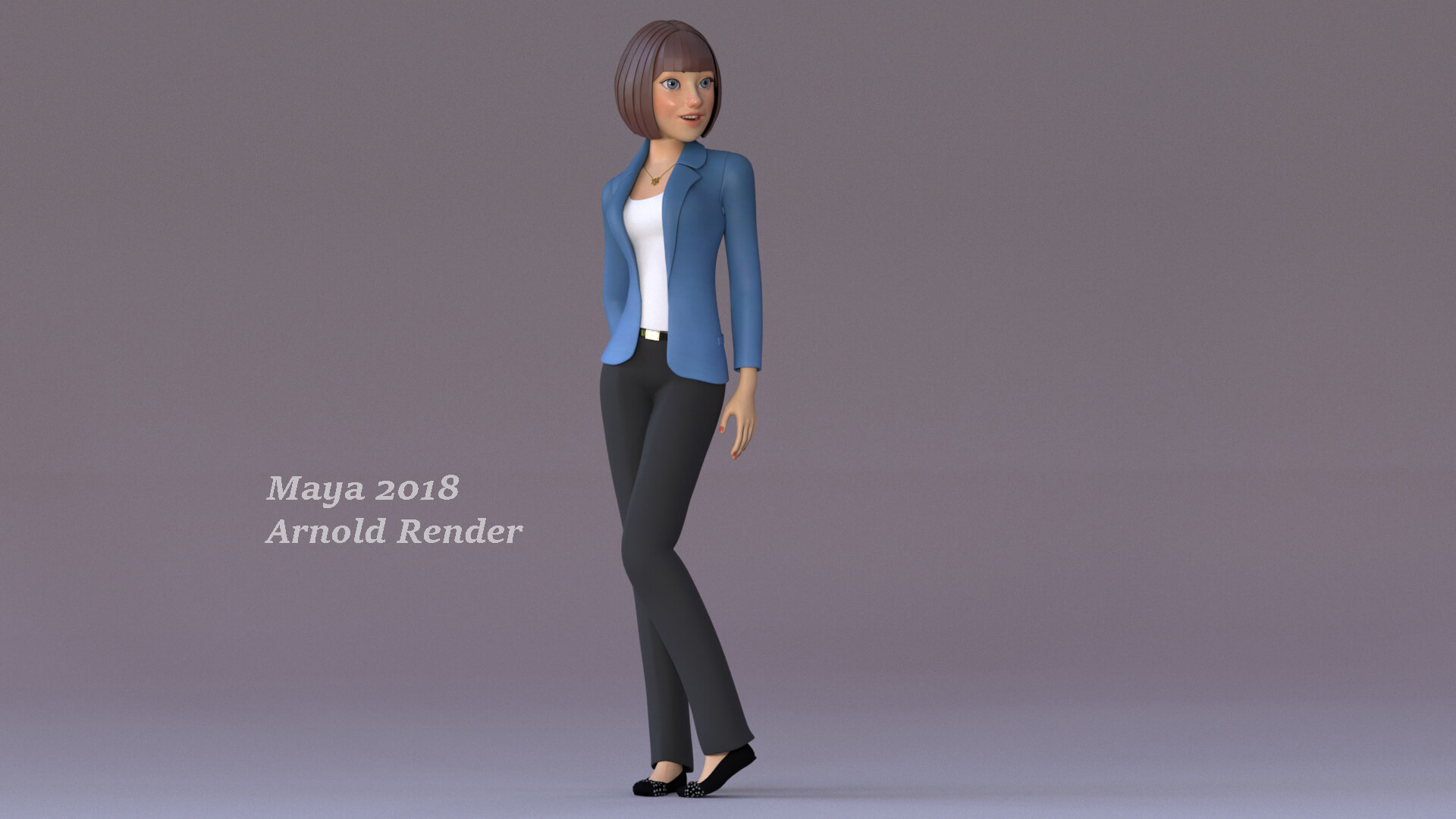 Anna Cartoon Girl Rig - 3D Model by Pradipta