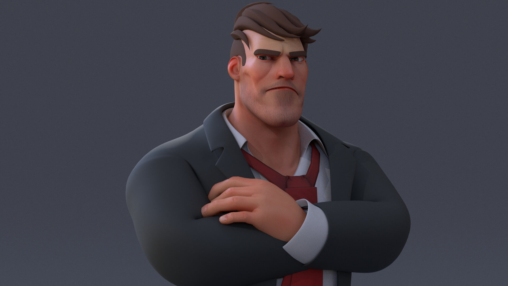 Boss Cartoon Rig - 3D Model by Pradipta