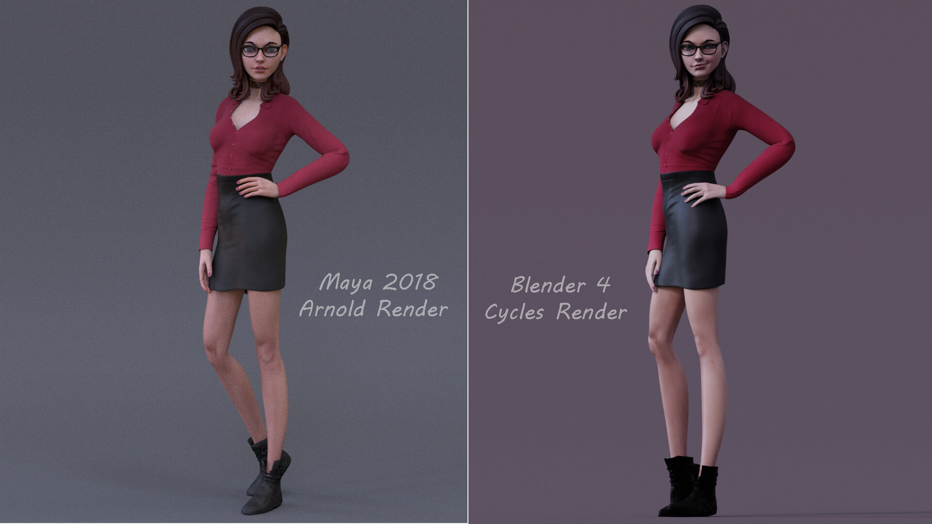 Cartoon Girl Rig Ver 2 - 3D Model by Pradipta