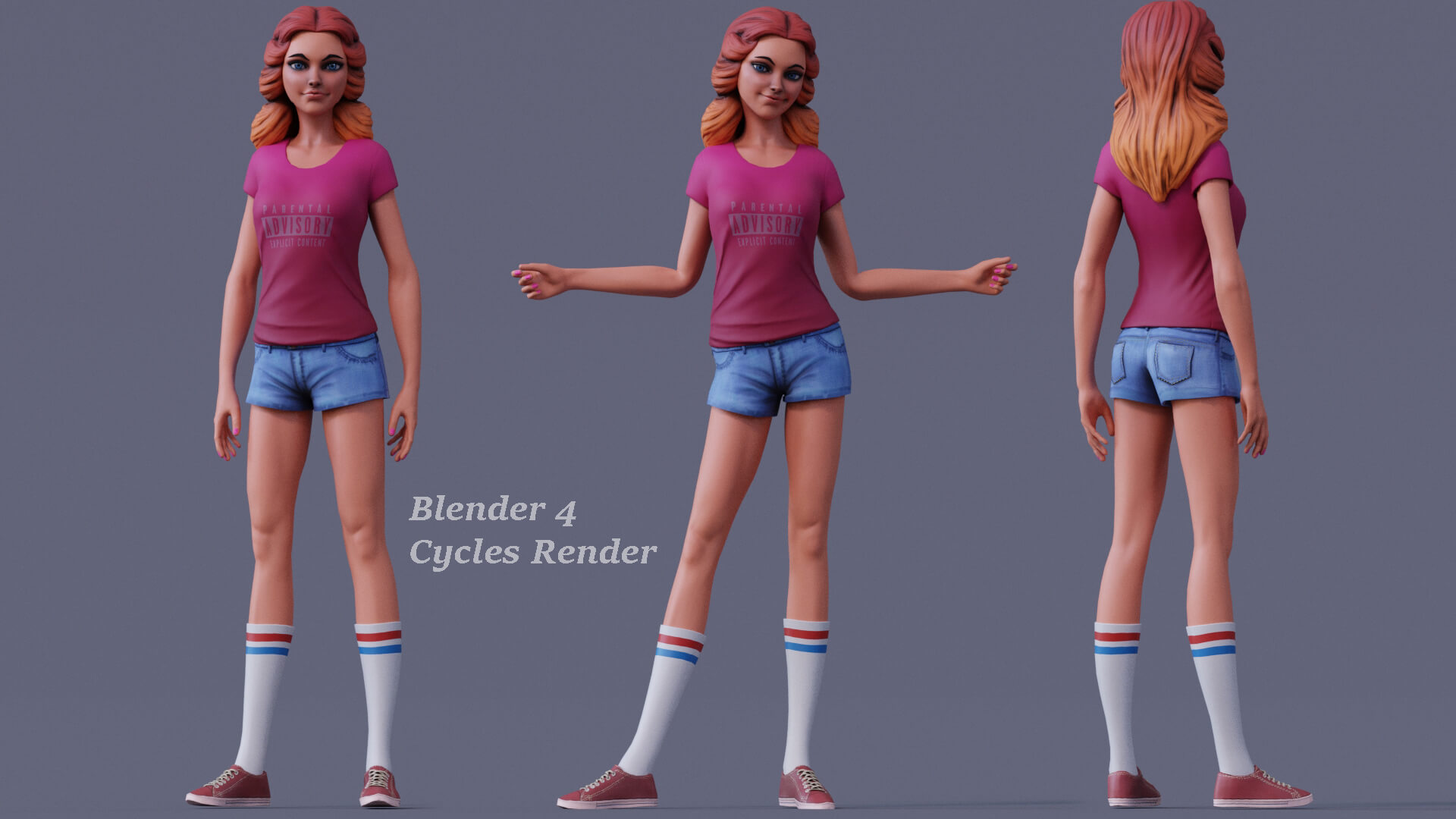 Cartoon Girl Rig - 3D Model by Pradipta