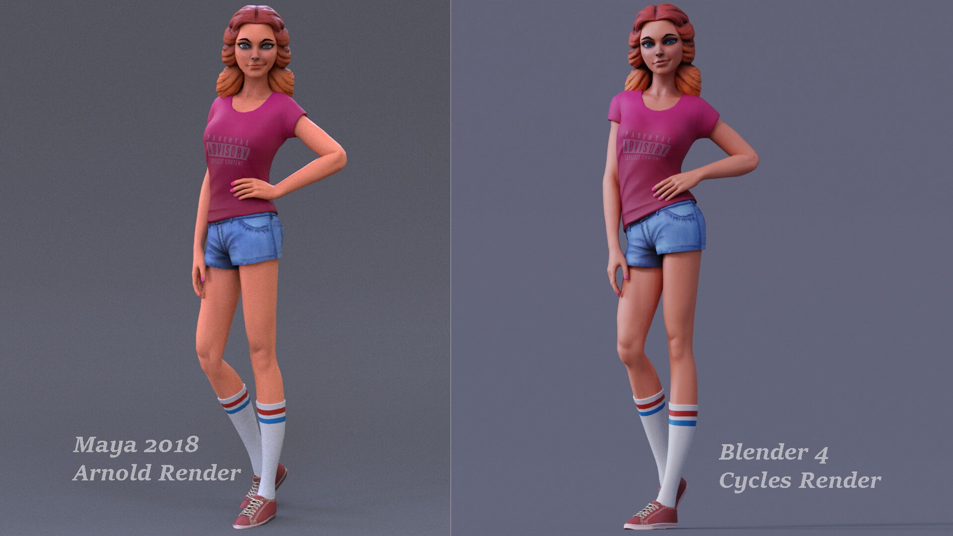 Cartoon Girl Rig - 3D Model by Pradipta