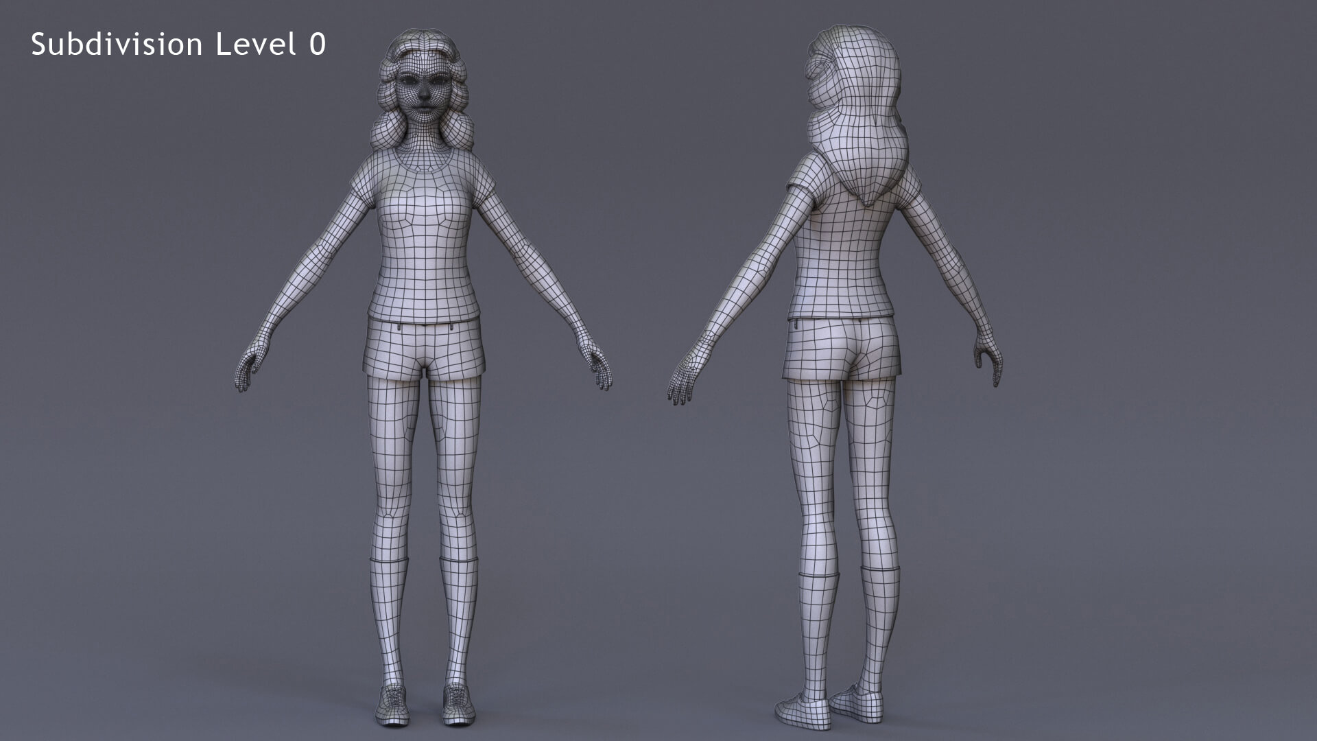 Cartoon Girl Rig - 3D Model by Pradipta