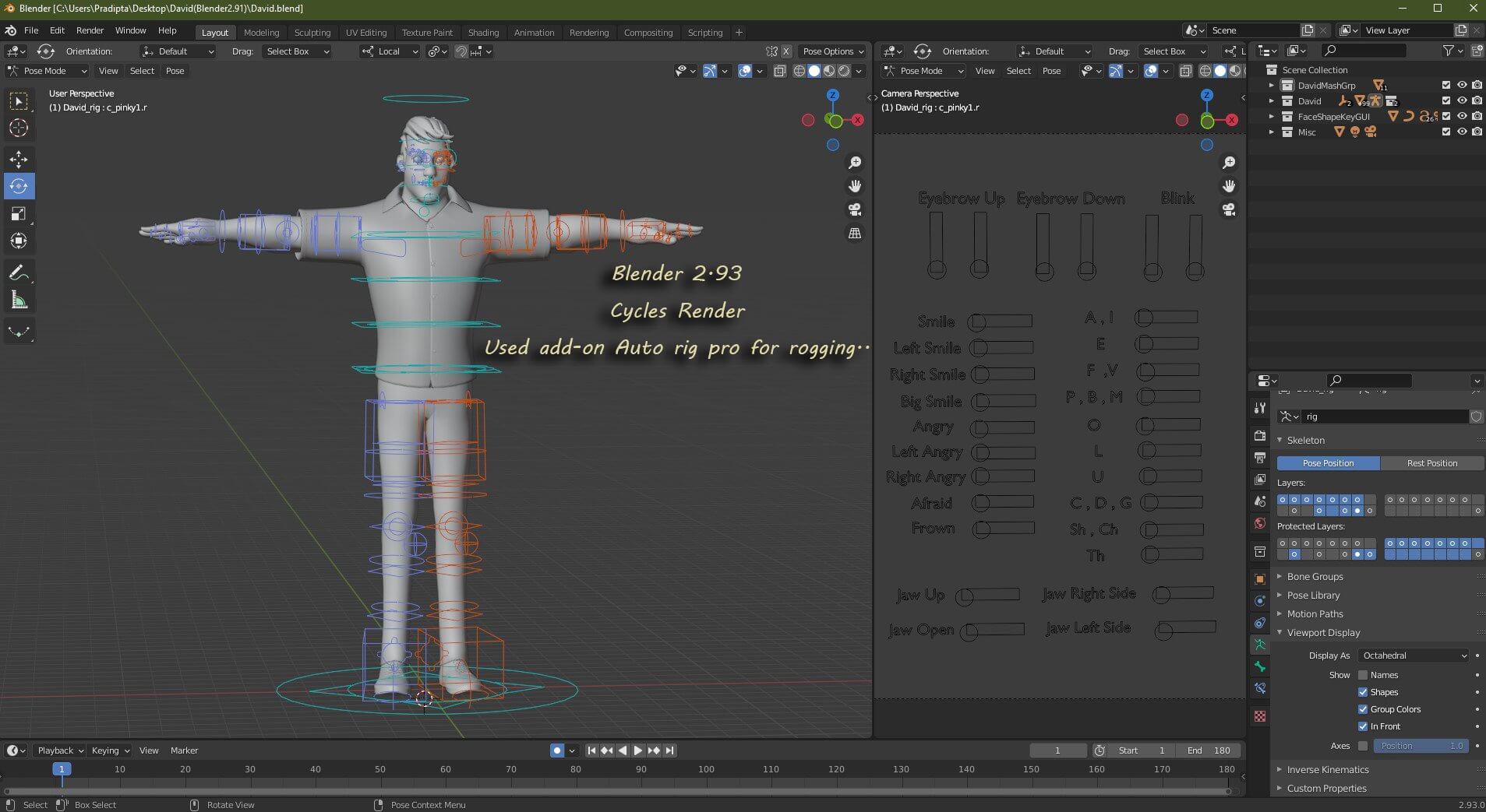 David Cartoon V2 - 3D Model by Pradipta