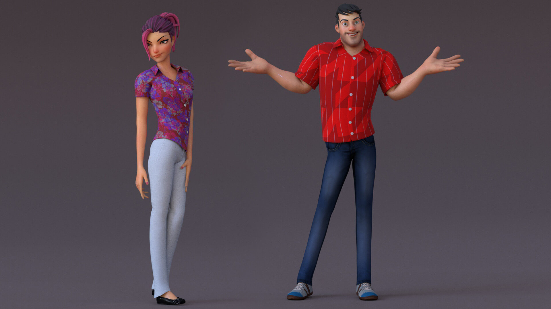 David Violet Cartoon - 3D Model by Pradipta