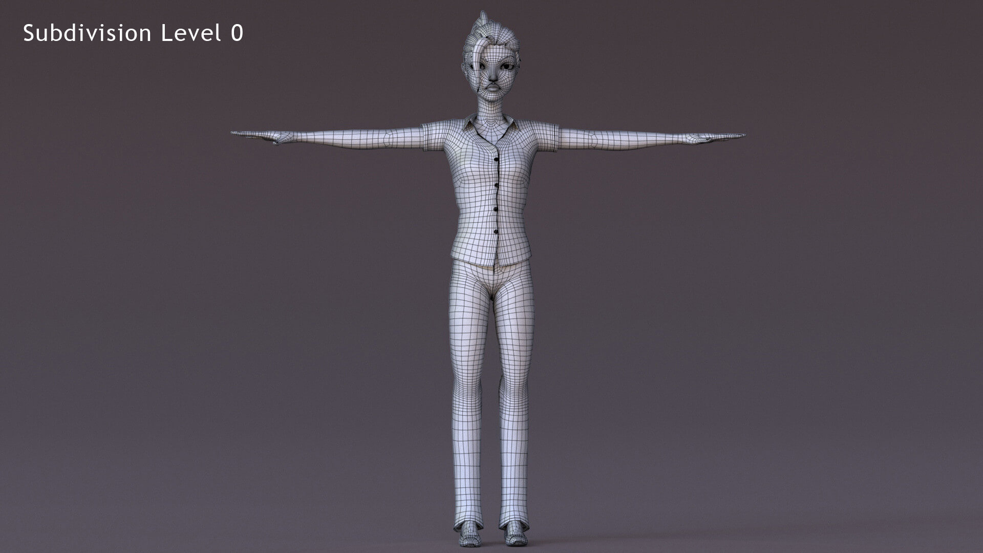 David Violet Cartoon - 3D Model by Pradipta