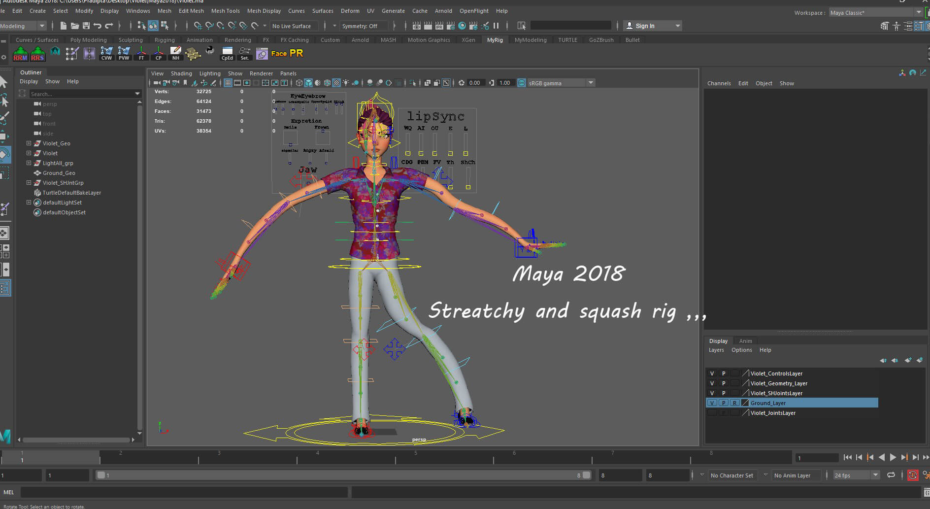 David Violet Cartoon - 3D Model by Pradipta