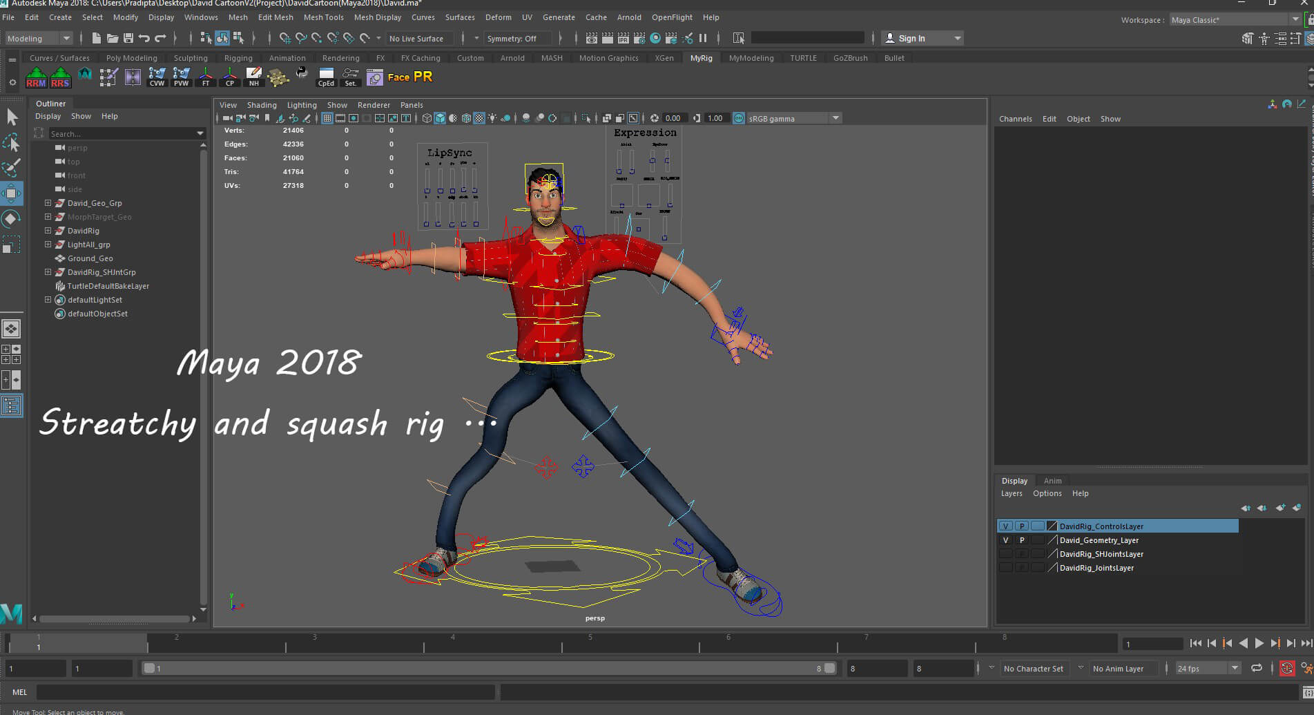 David Violet Cartoon - 3D Model by Pradipta