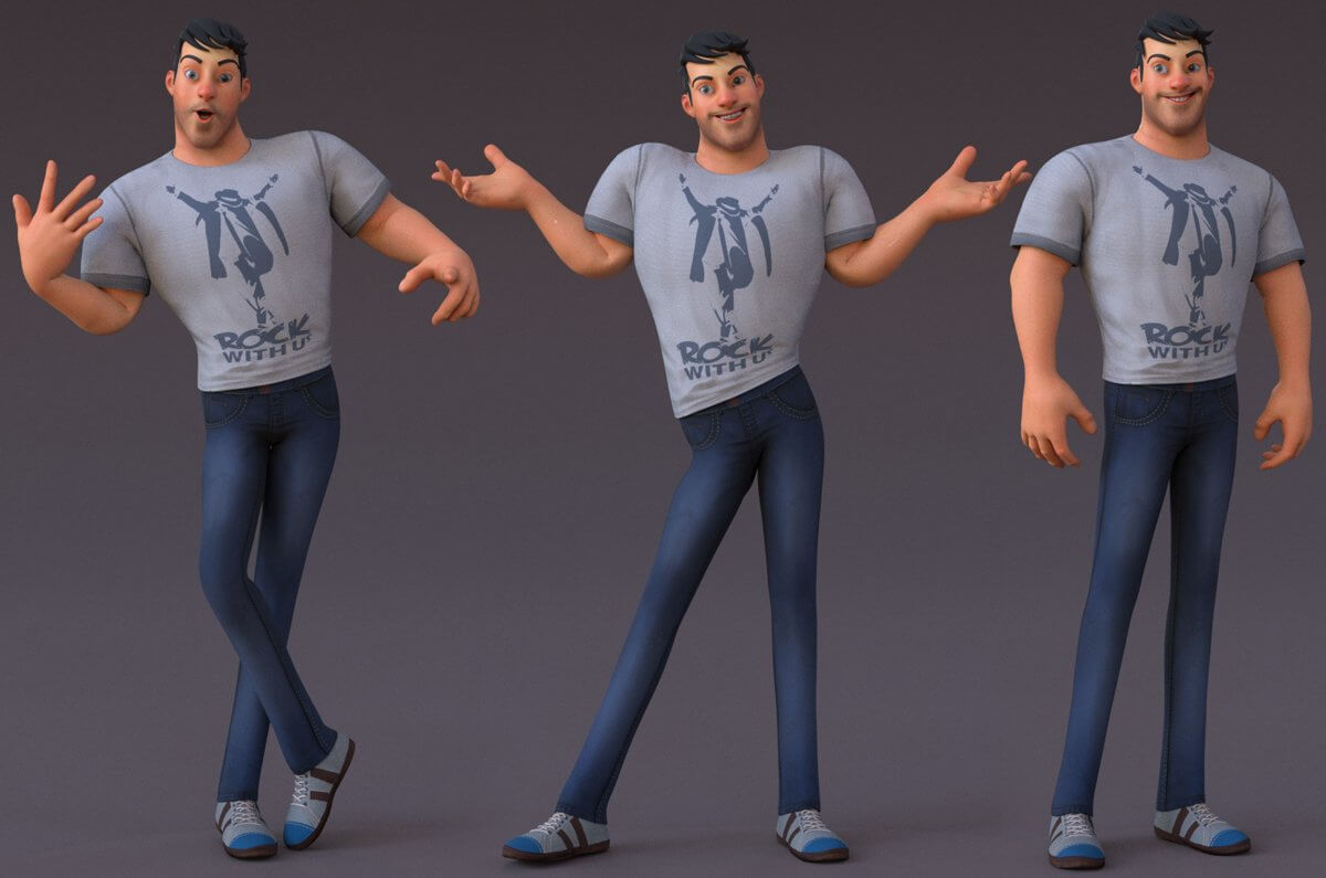 David - Cartoon Character 3D Model by Pradipta