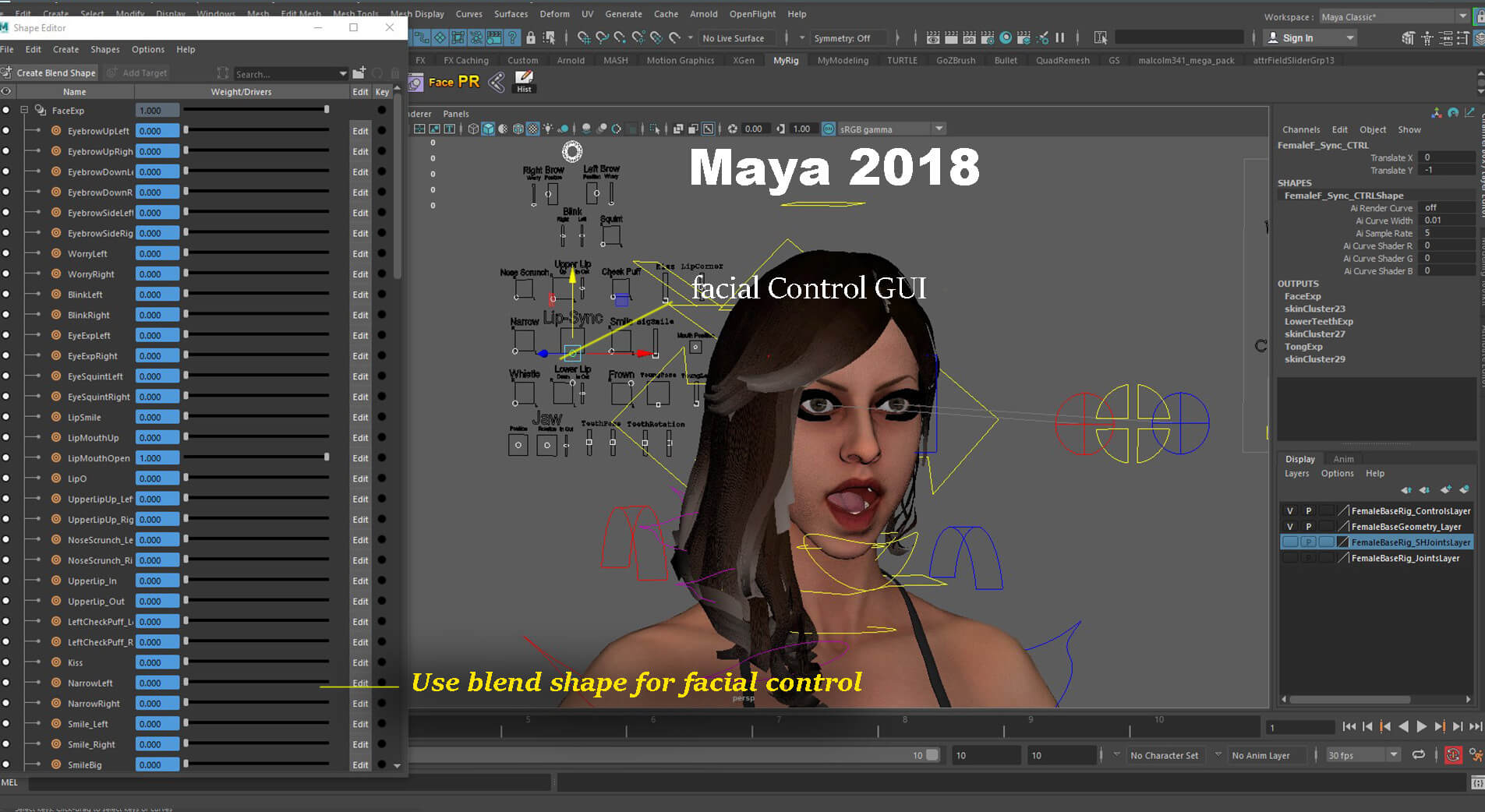 Female Base Complete Rig - 3D Model by Pradipta