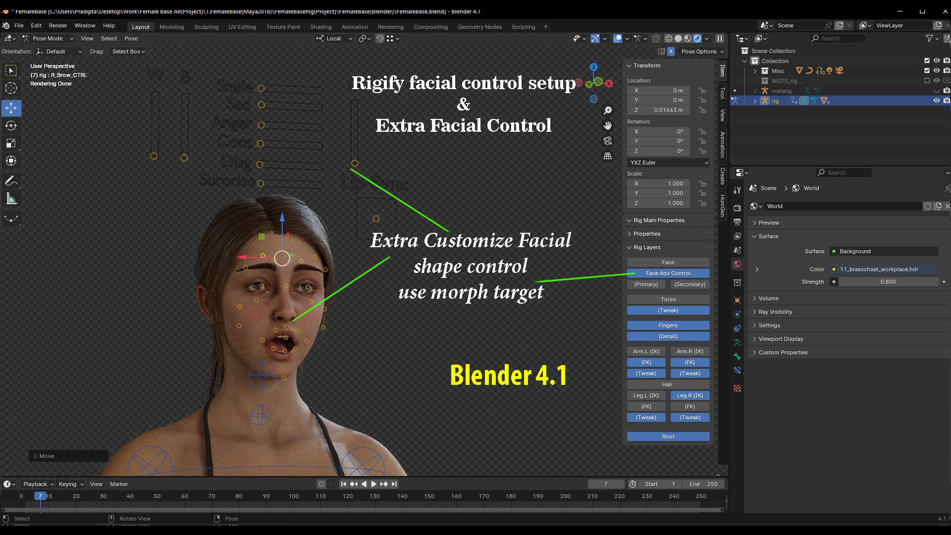 Female Base Full Rig - 3D Model by Pradipta