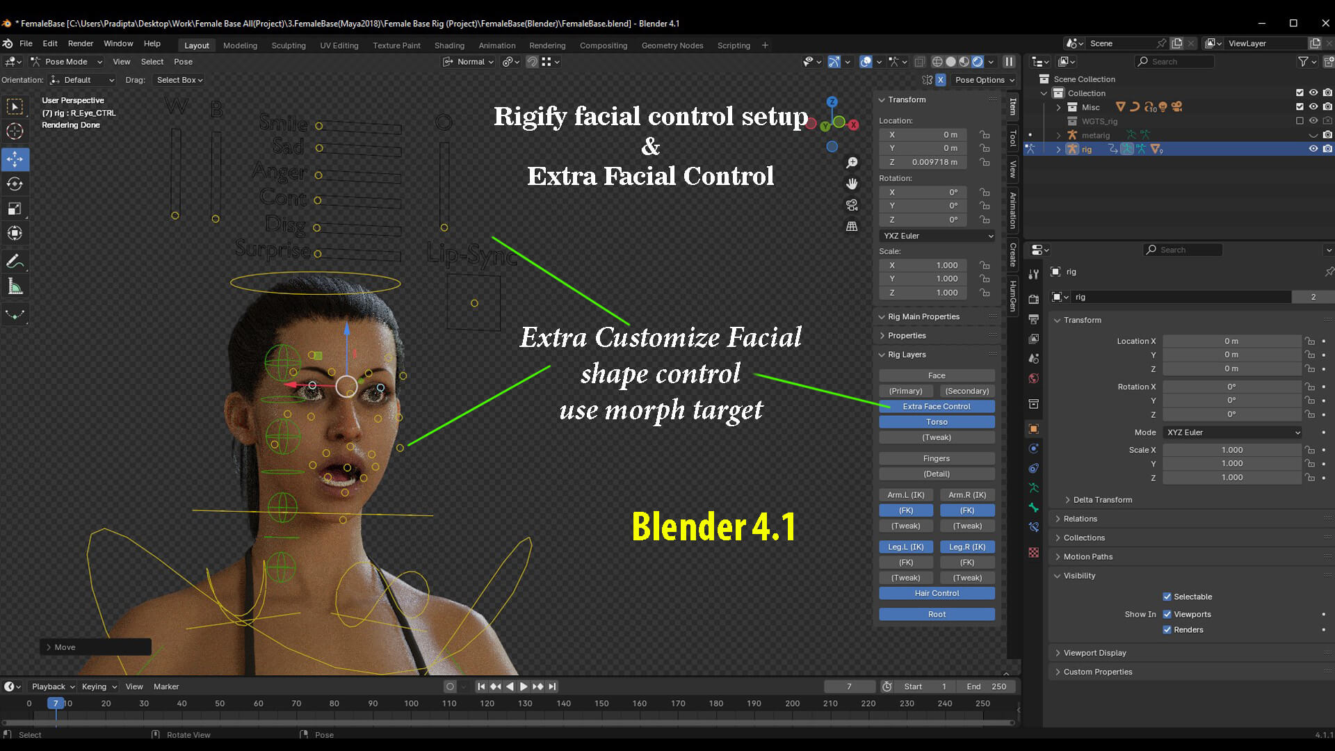 Female Base Model Full Rig by Pradipta