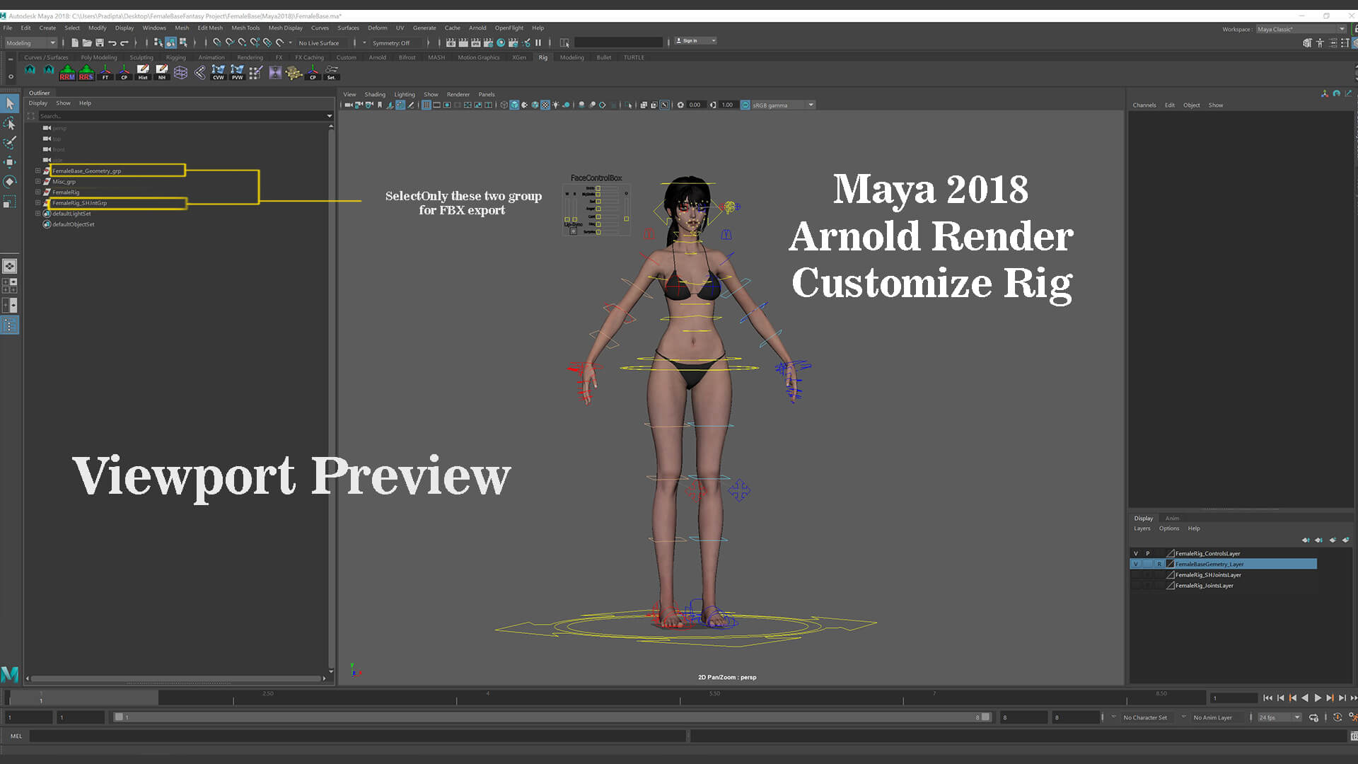 Female Base Model Rig by Pradipta