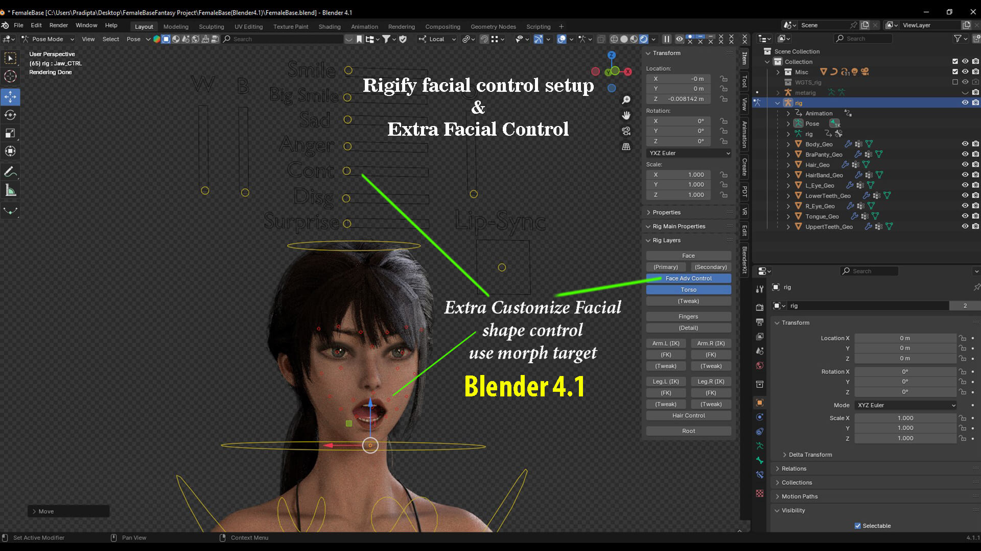 Female Base Model Rig by Pradipta