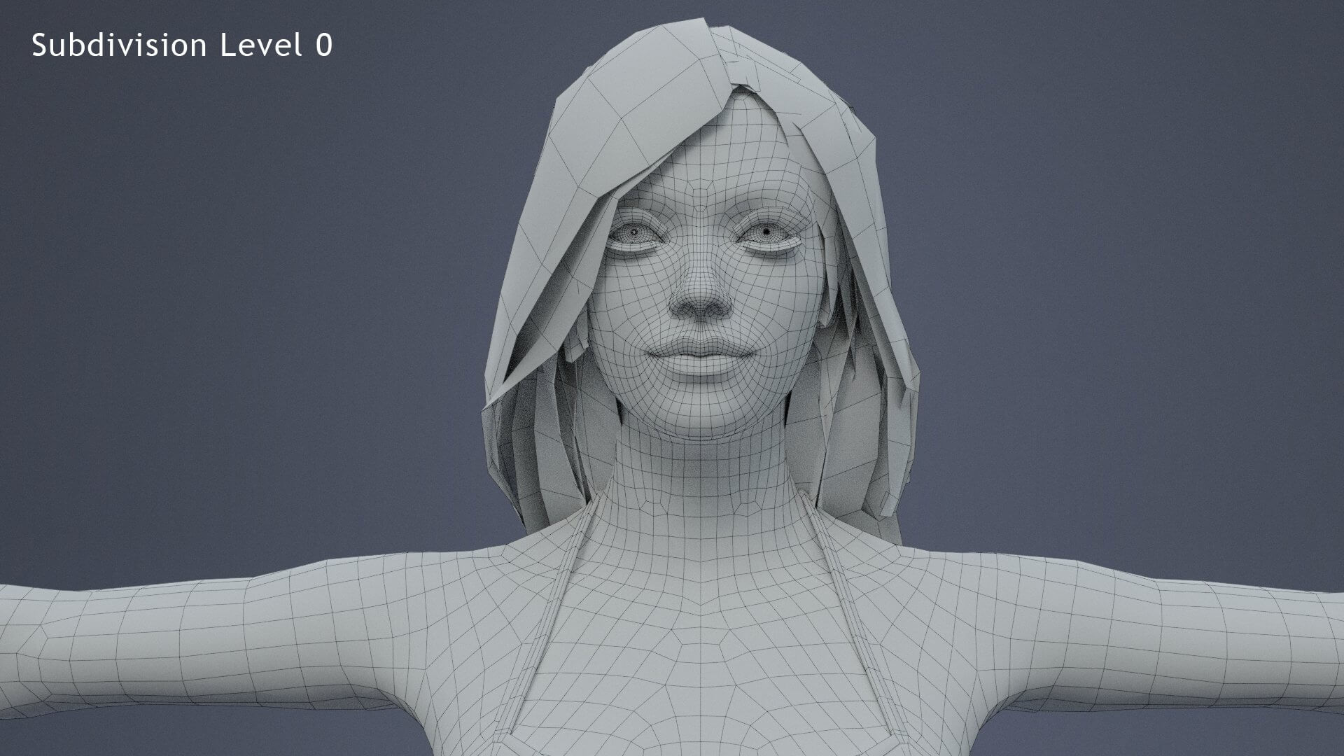 Female Base with Black Hair - 3D Model by Pradipta