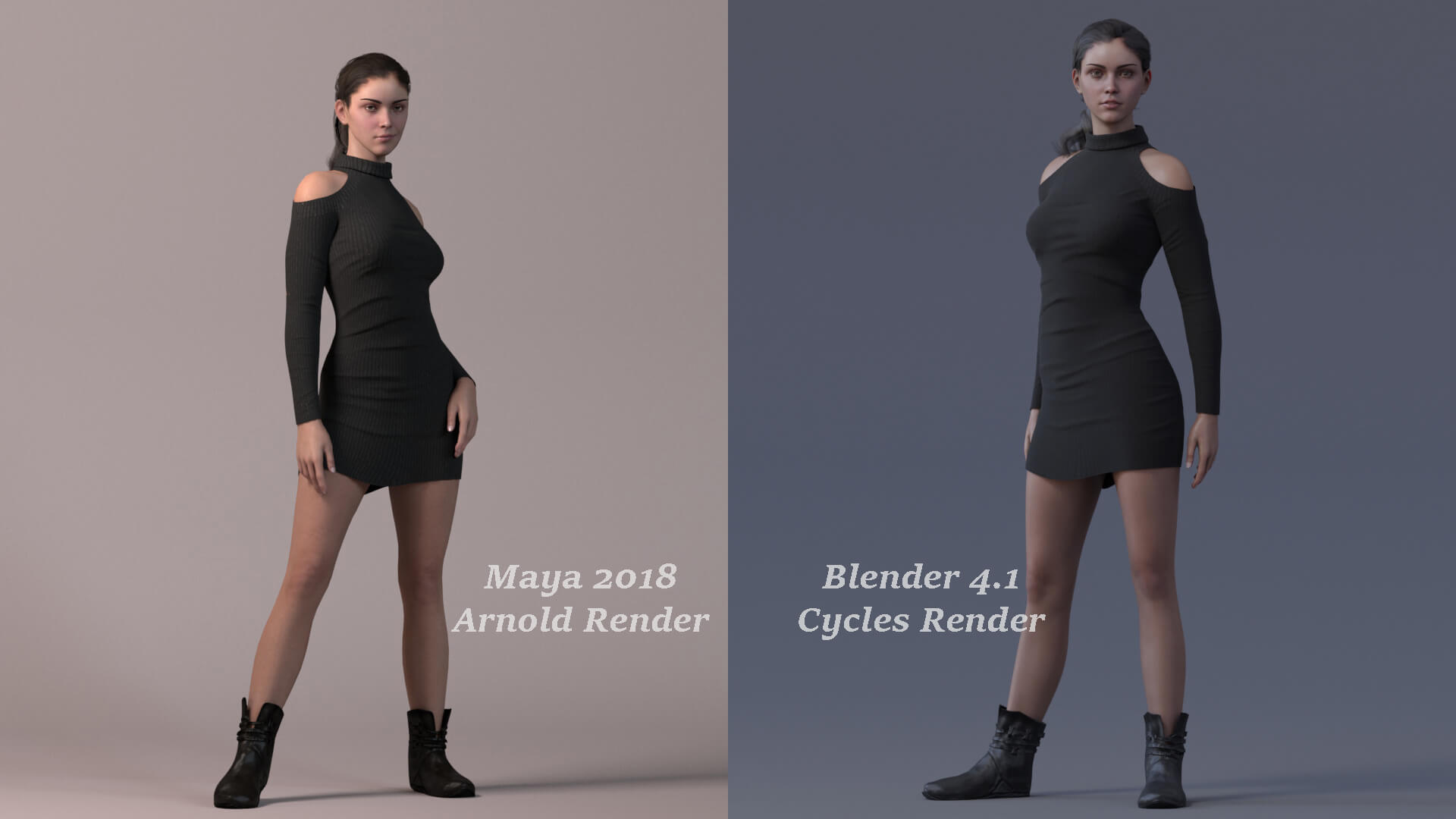 Female Base With Outfit (Rig) - 3D Model by Pradipta