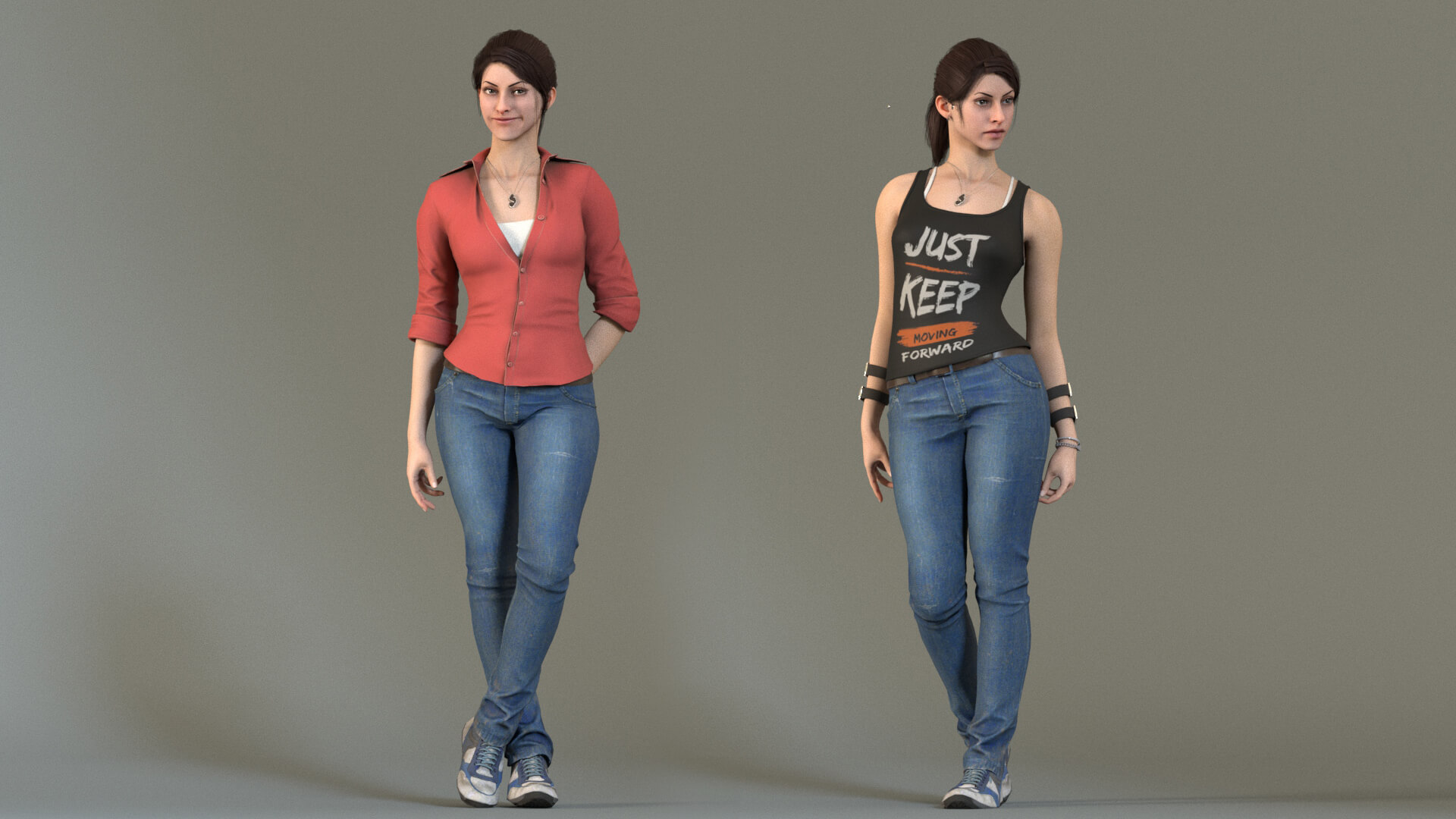 Female Base With Outfit Rig - 3D Model by Pradipta