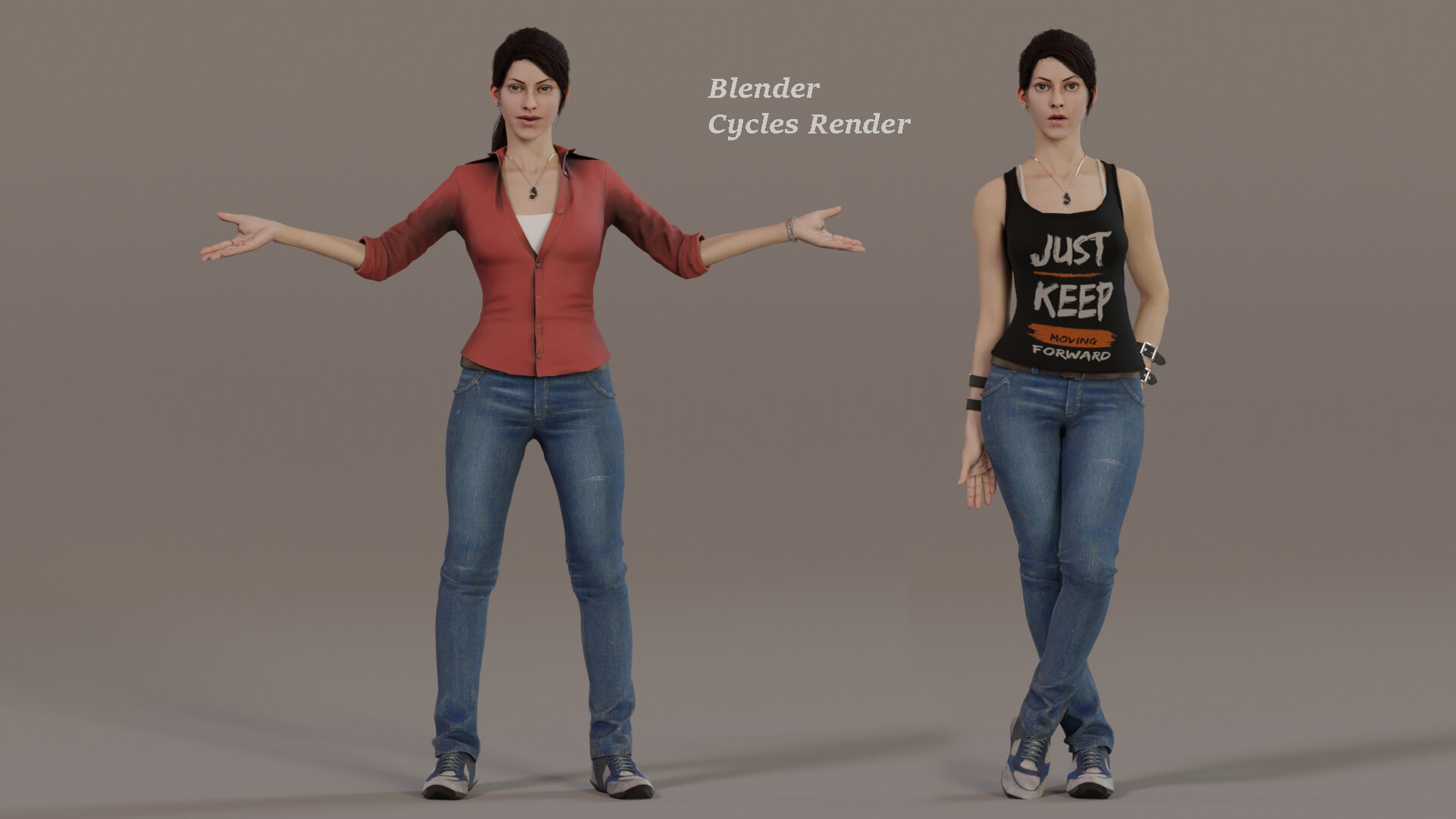 Female Base With Outfit Rig - 3D Model by Pradipta