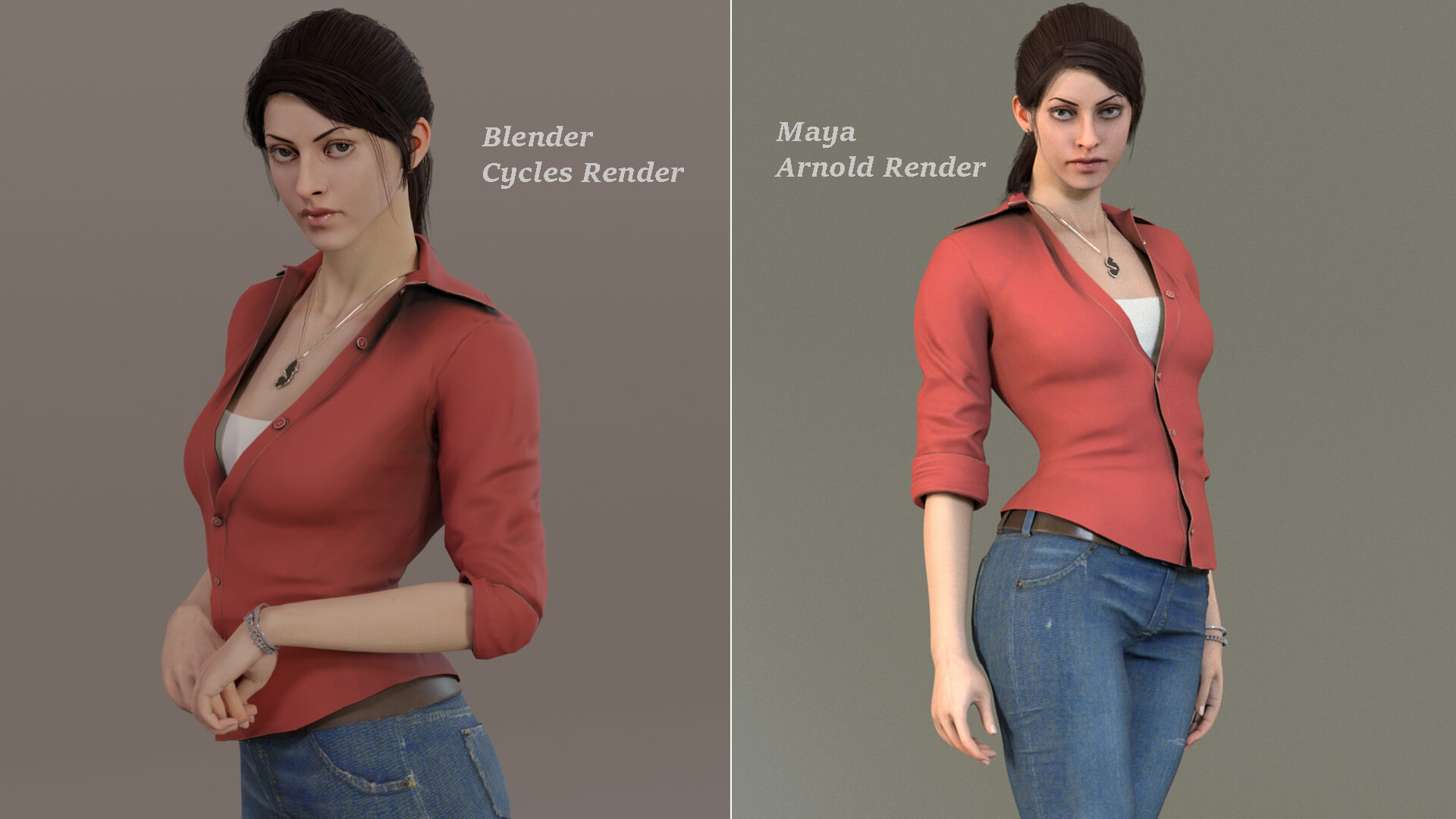 Female Base With Outfit Rig - 3D Model by Pradipta