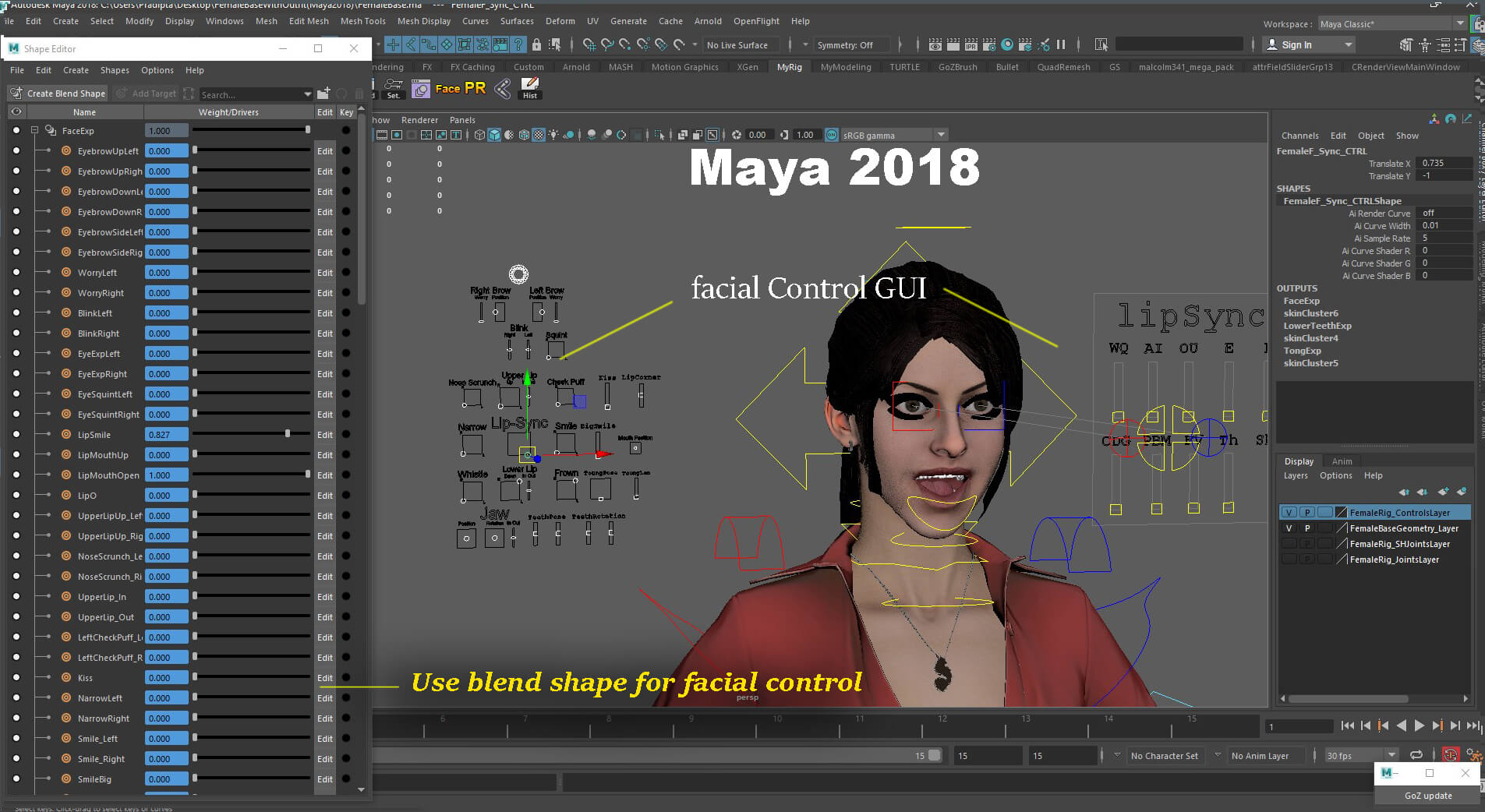Female Base With Outfit Rig - 3D Model by Pradipta