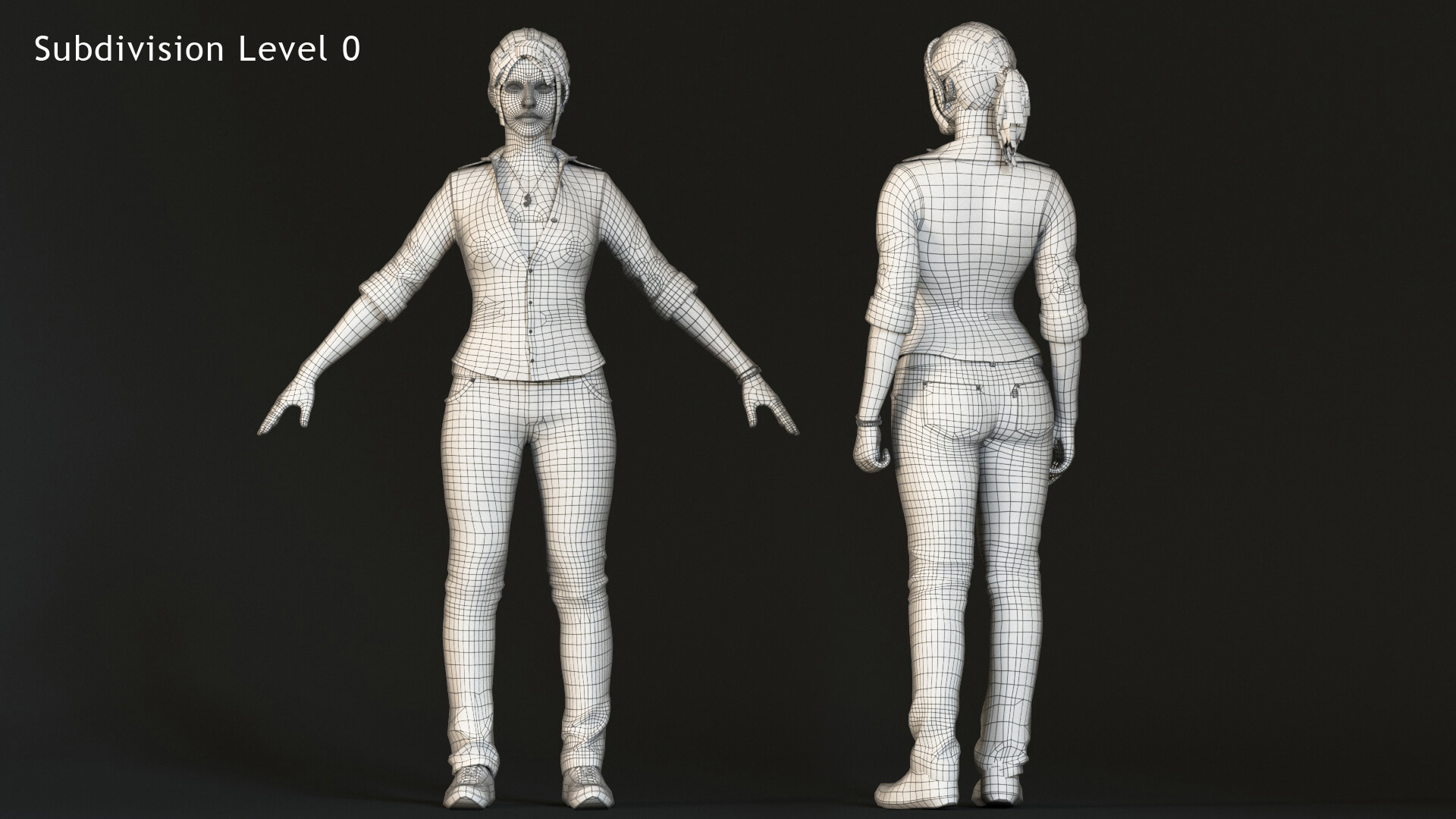 Female Base With Outfit Rig - 3D Model by Pradipta