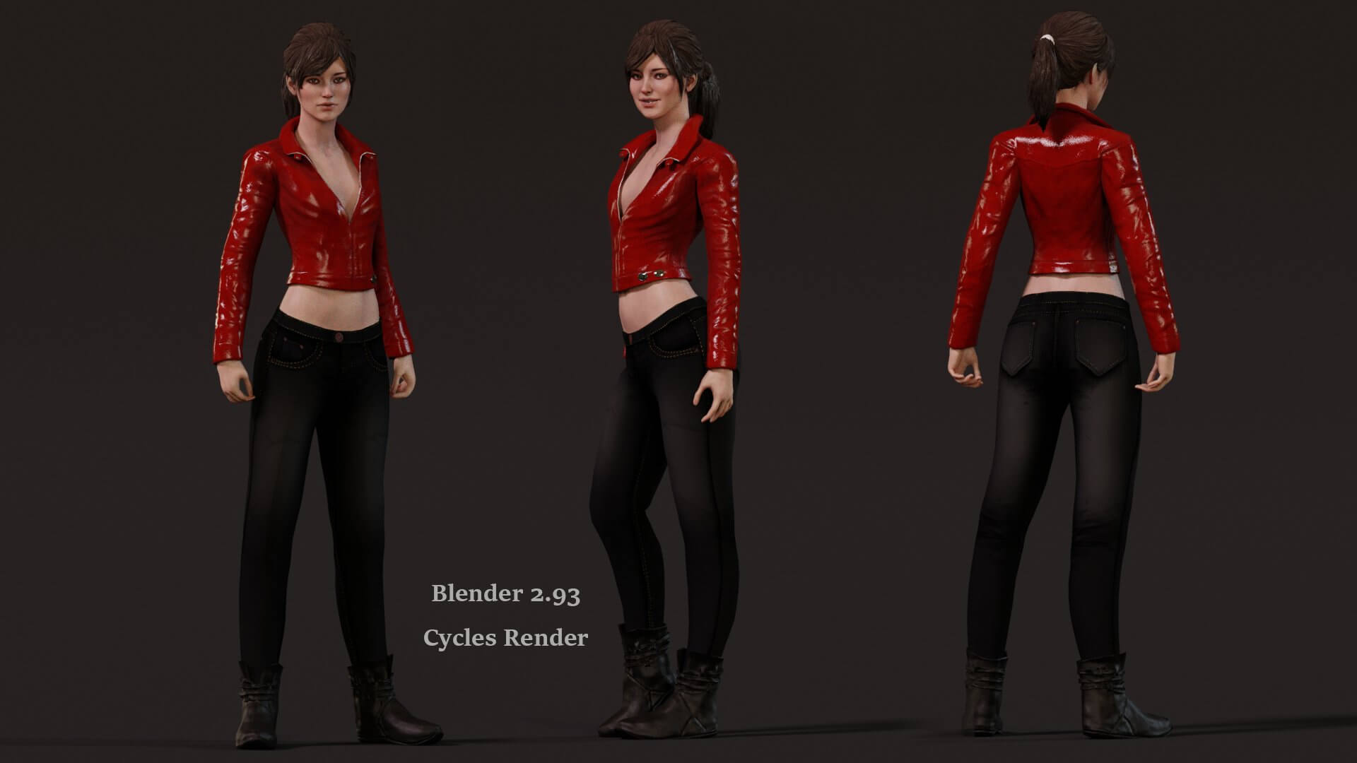 Female Base With Outfit - 3D Model by Pradipta