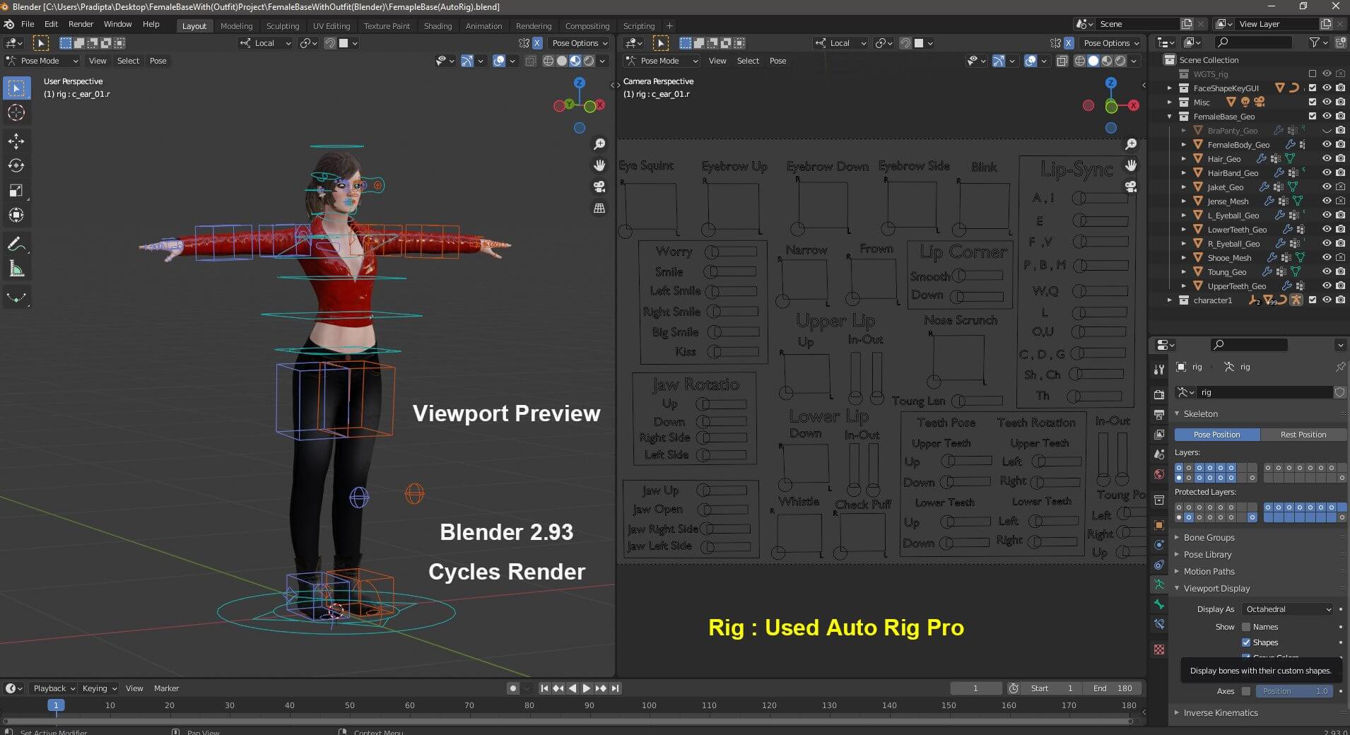 Female Base With Outfit - 3D Model by Pradipta