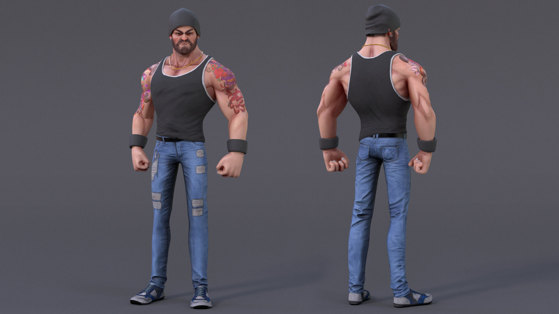 James Cartoon Rig V2 - 3D Model by Pradipta