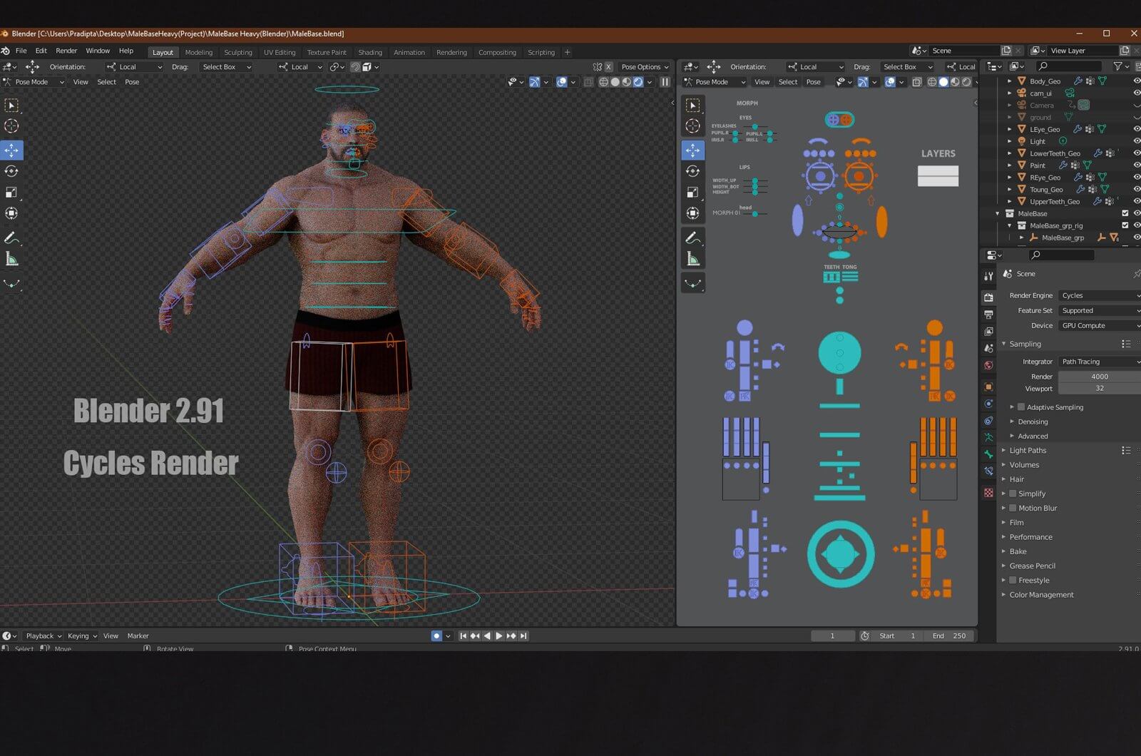 Male Base Heavy - 3D Model by Pradipta