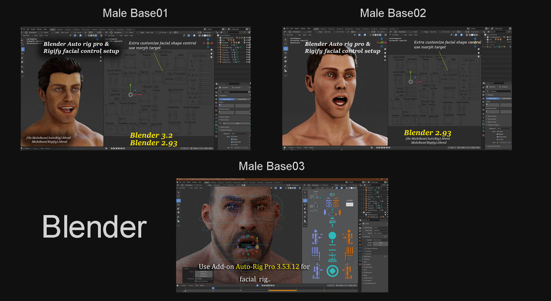 Male Female Base Mega Pack - 3D Model by Pradipta