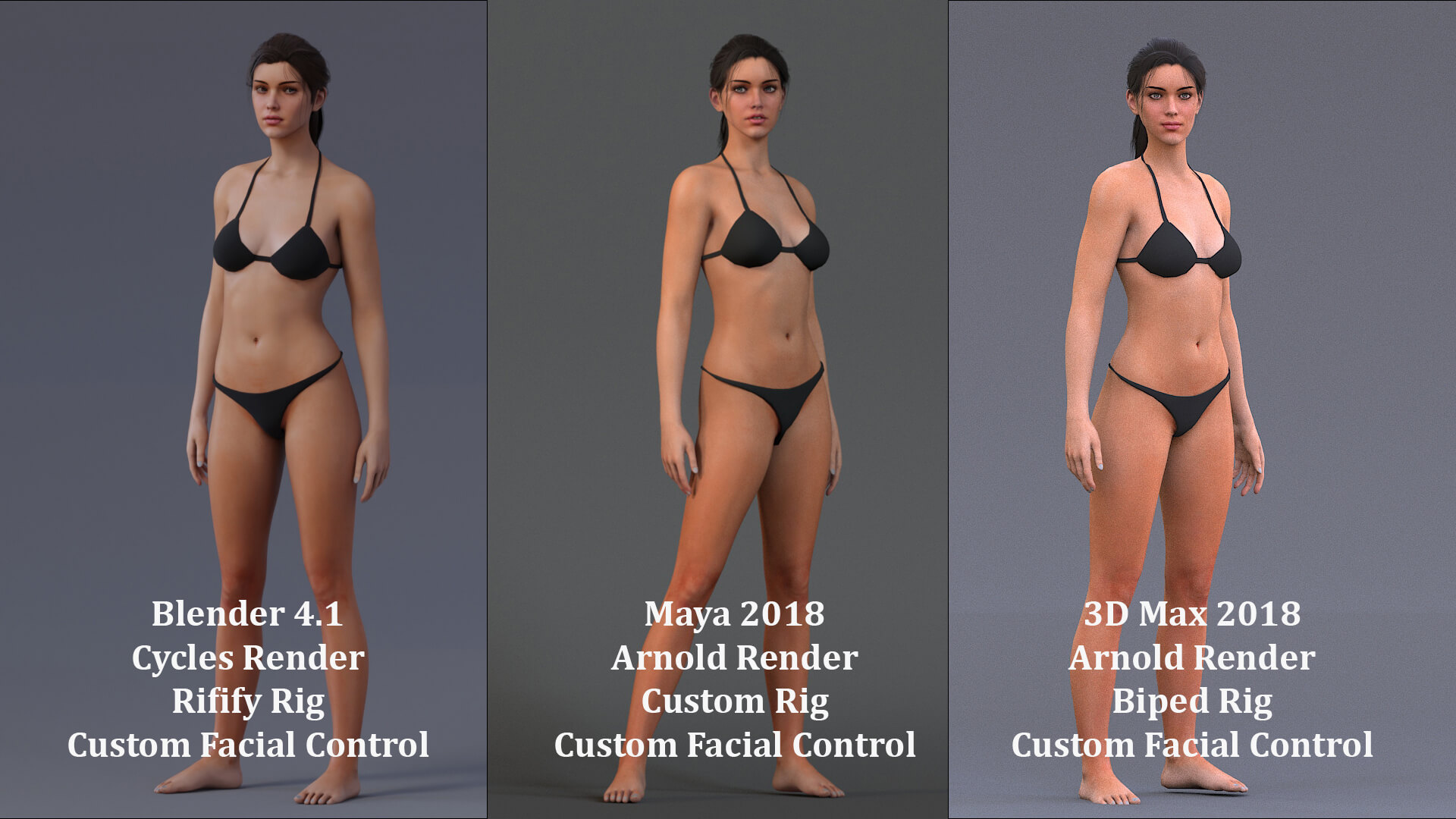 Male Female Base Rig - 3D Model by Pradipta