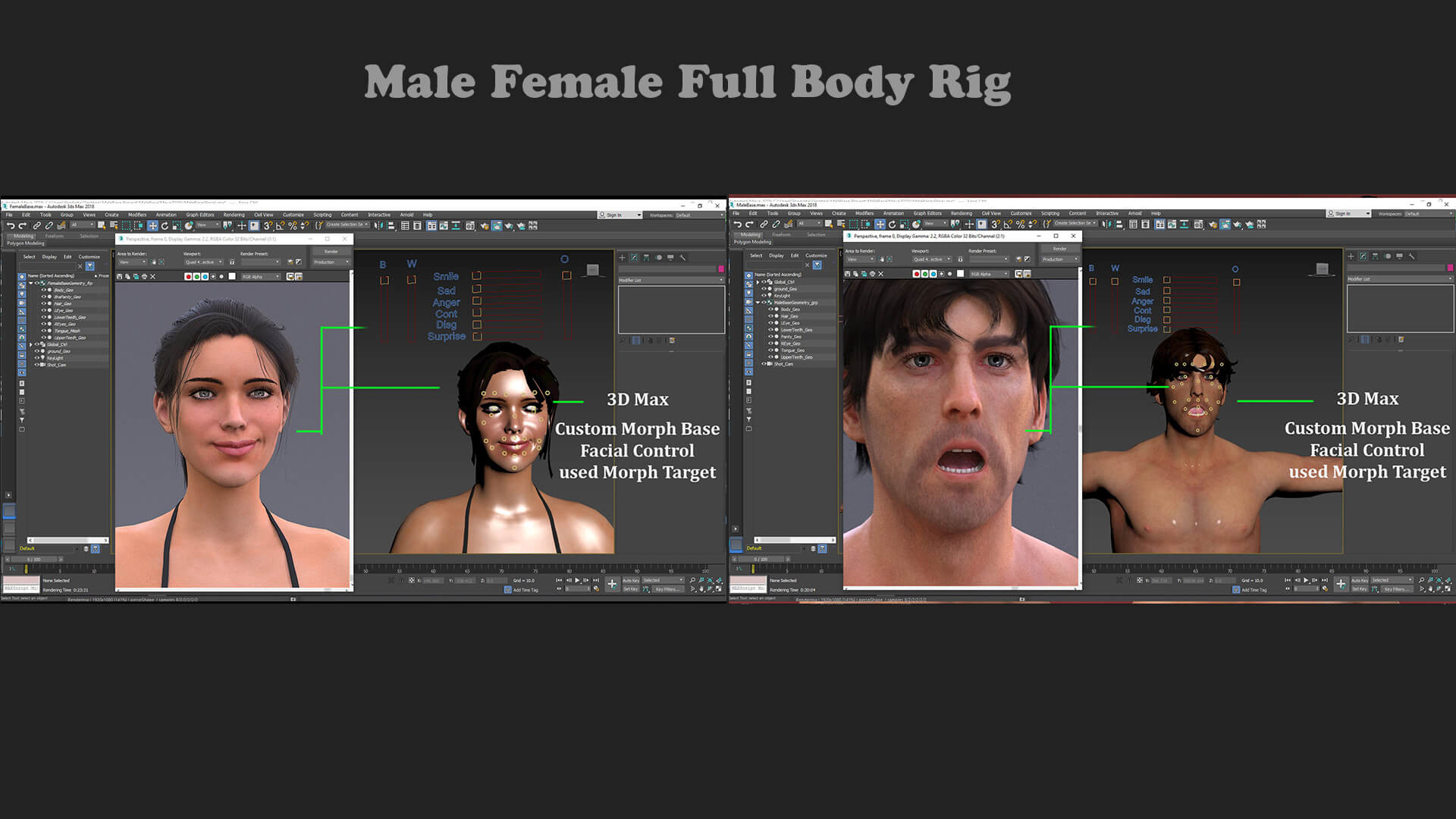 Male Female Base Rig - 3D Model by Pradipta