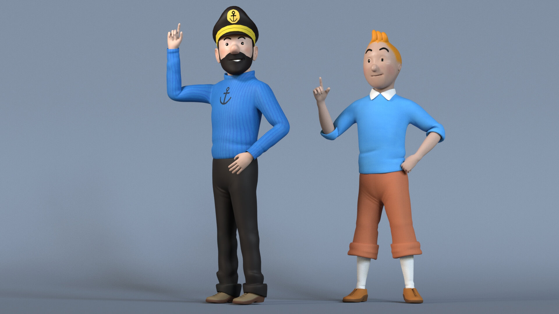 Tintin & Haddock Rig - 3D Model by Pradipta