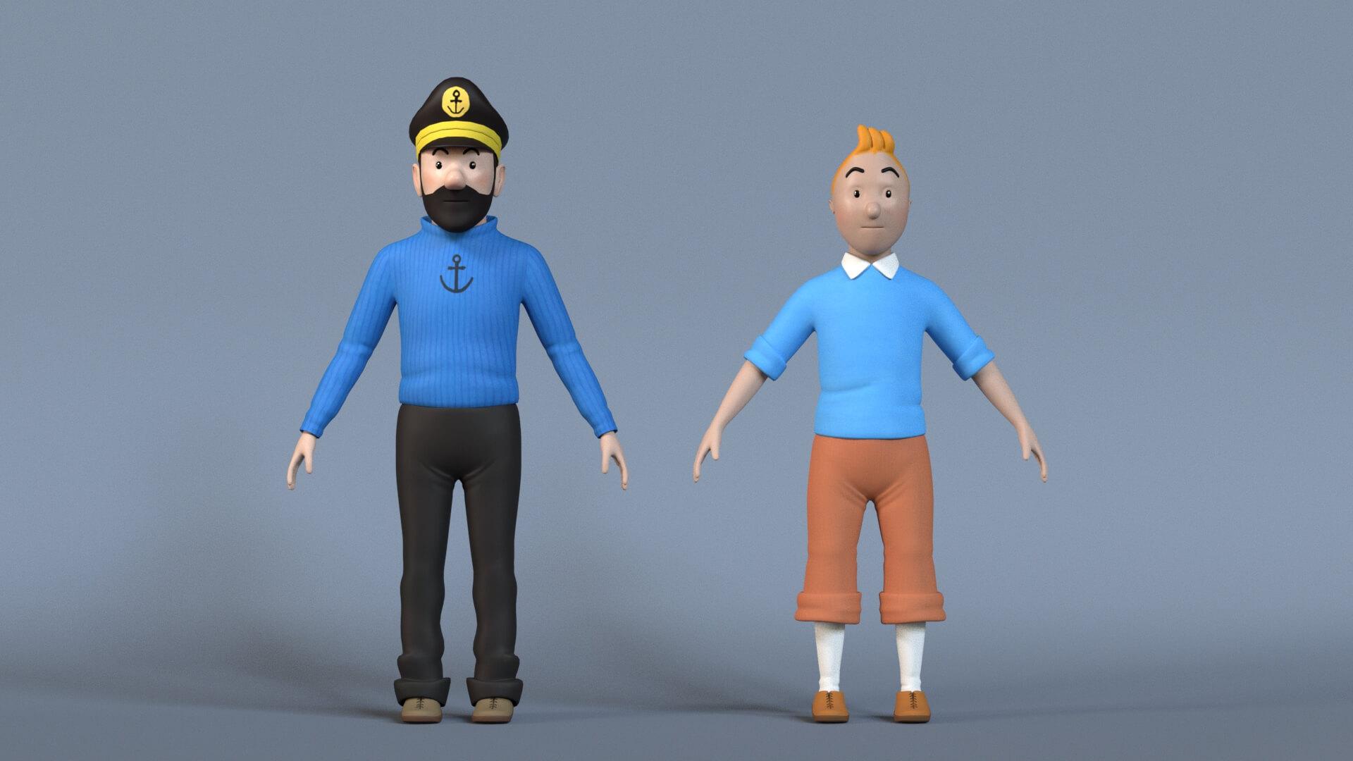 Tintin & Haddock Rig - 3D Model by Pradipta