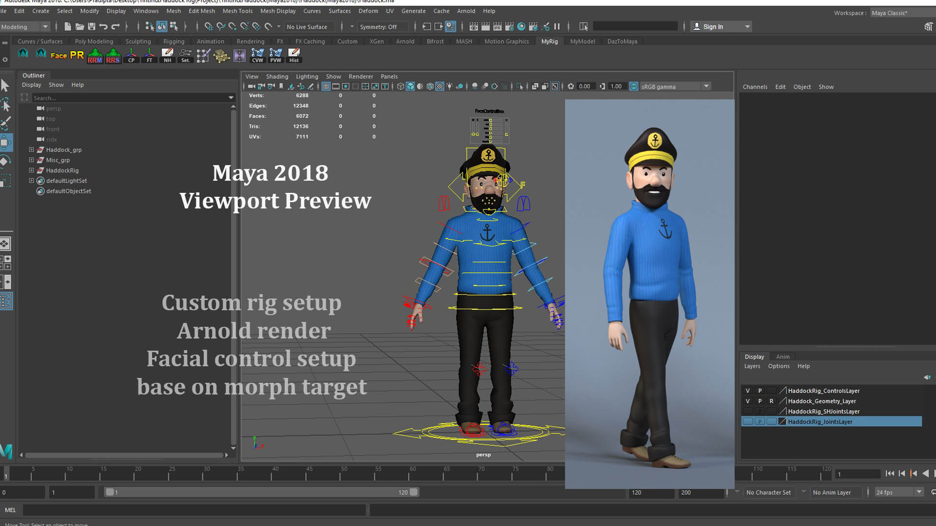 Tintin & Haddock Rig - 3D Model by Pradipta