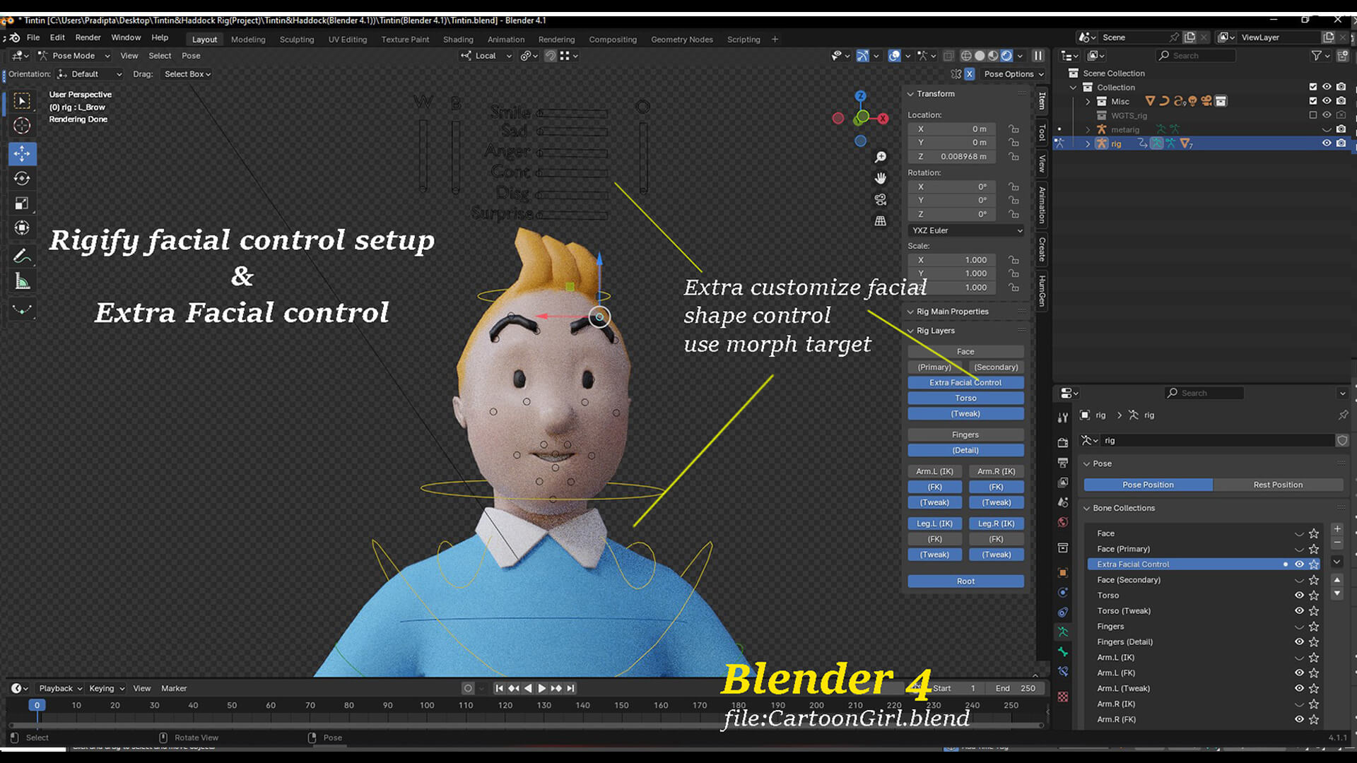 Tintin & Haddock Rig - 3D Model by Pradipta