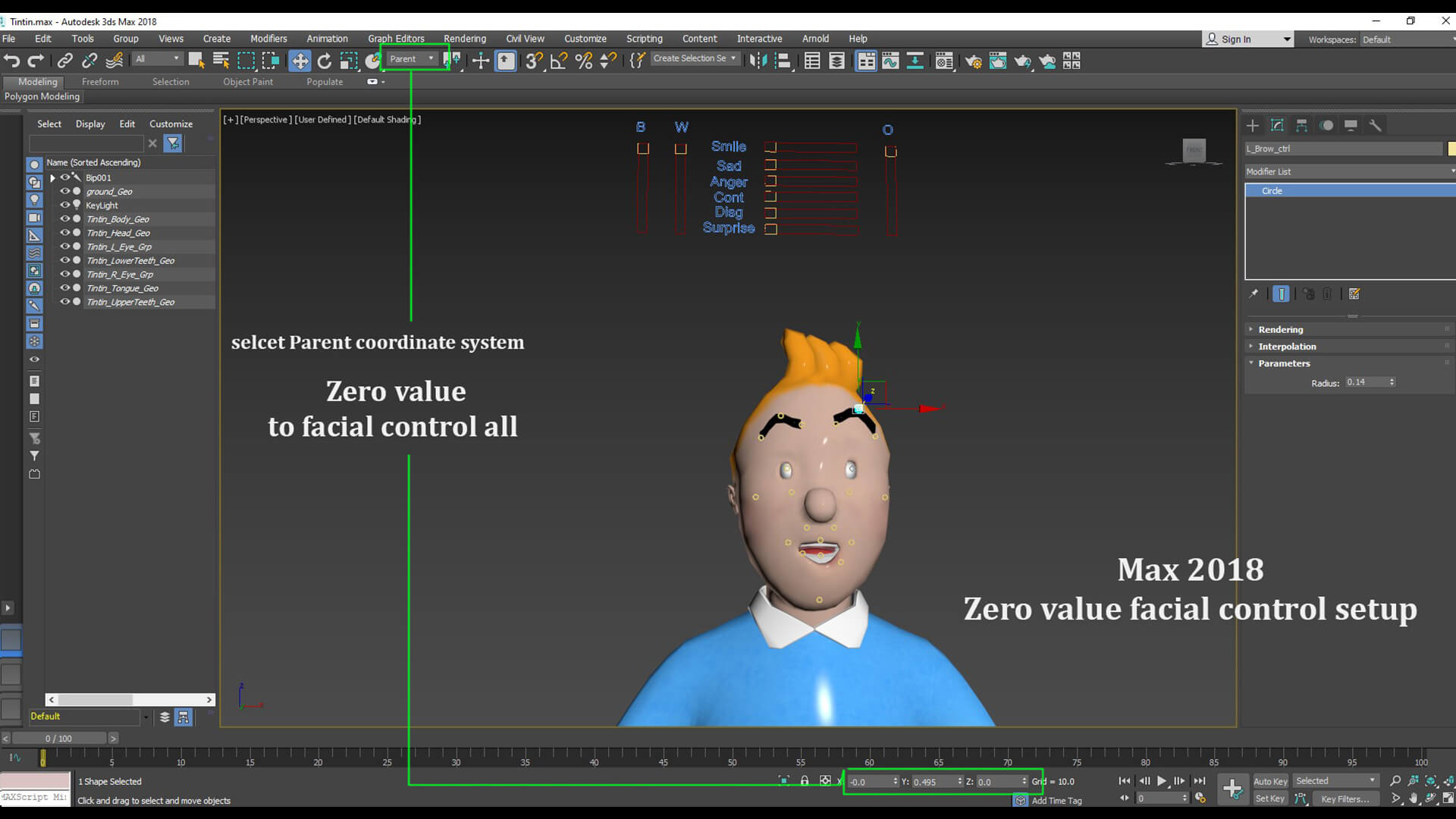 Tintin & Haddock Rig - 3D Model by Pradipta