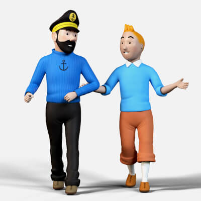 Tintin & Haddock Rig - 3D Model by Pradipta