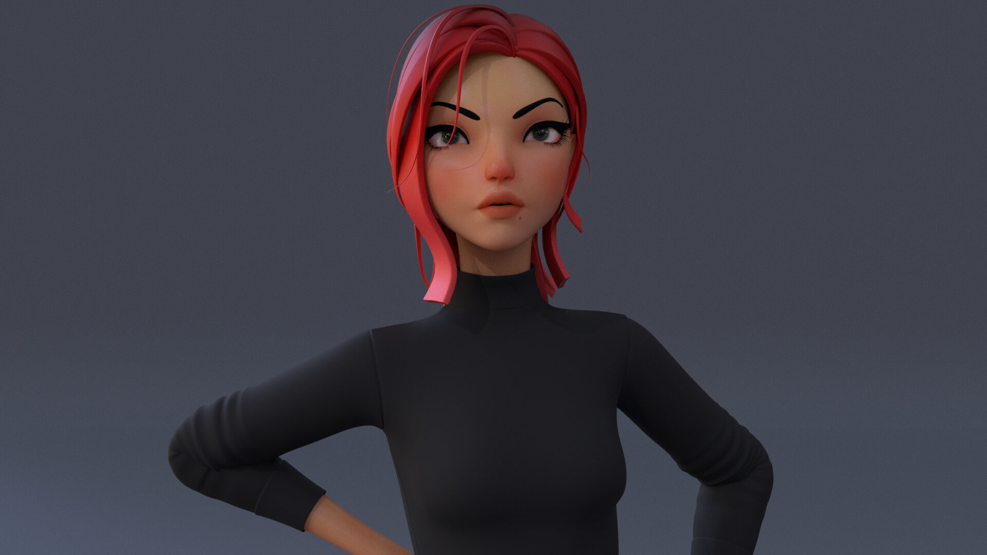 Violet Cartoon Rig - 3D Model by Pradipta