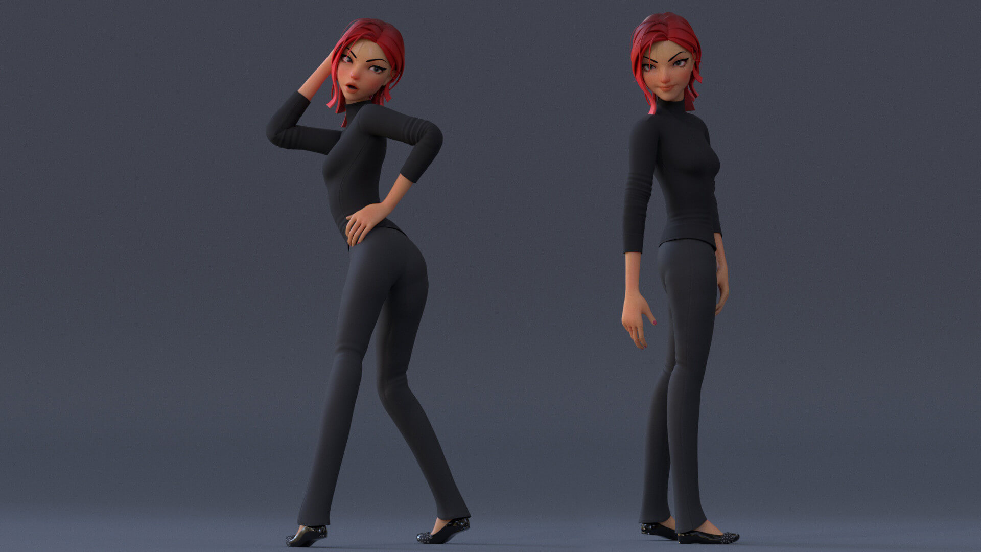 Violet Cartoon Rig - 3D Model by Pradipta