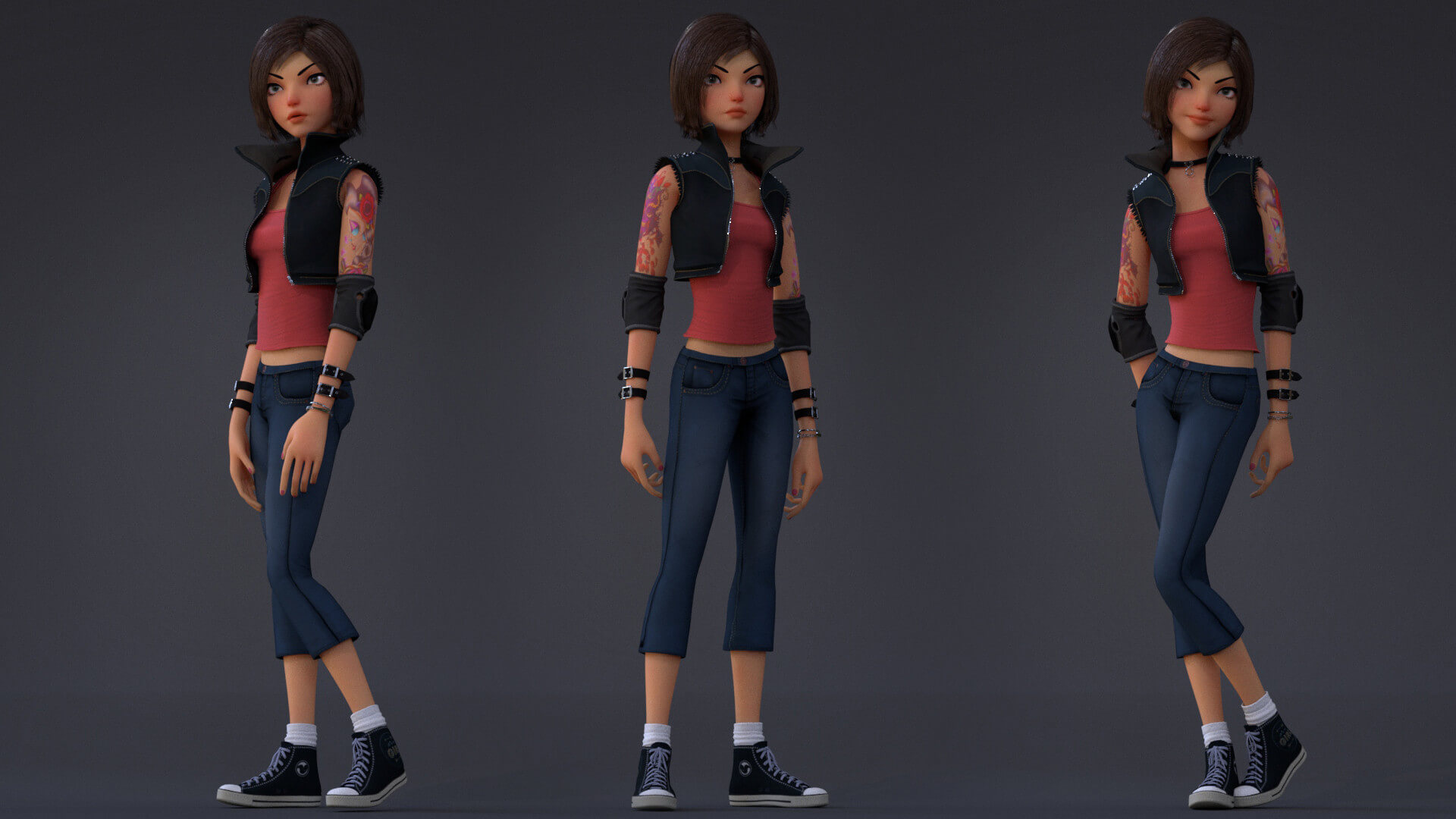Violet Cartoon Character With 2 Outfits - 3D Model by Pradipta