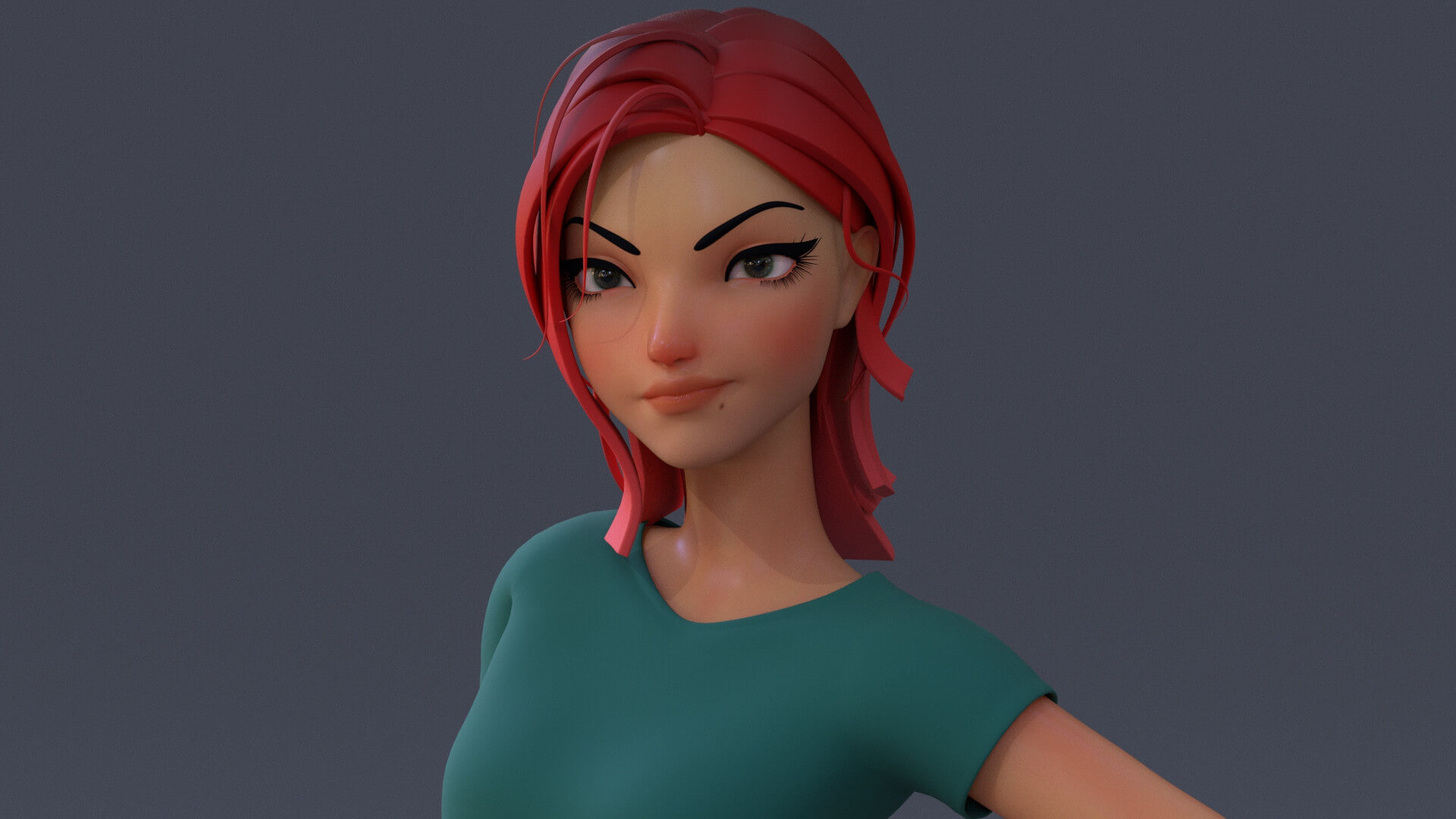 Violet Cartoon Rig V3 - 3D Model by Pradipta