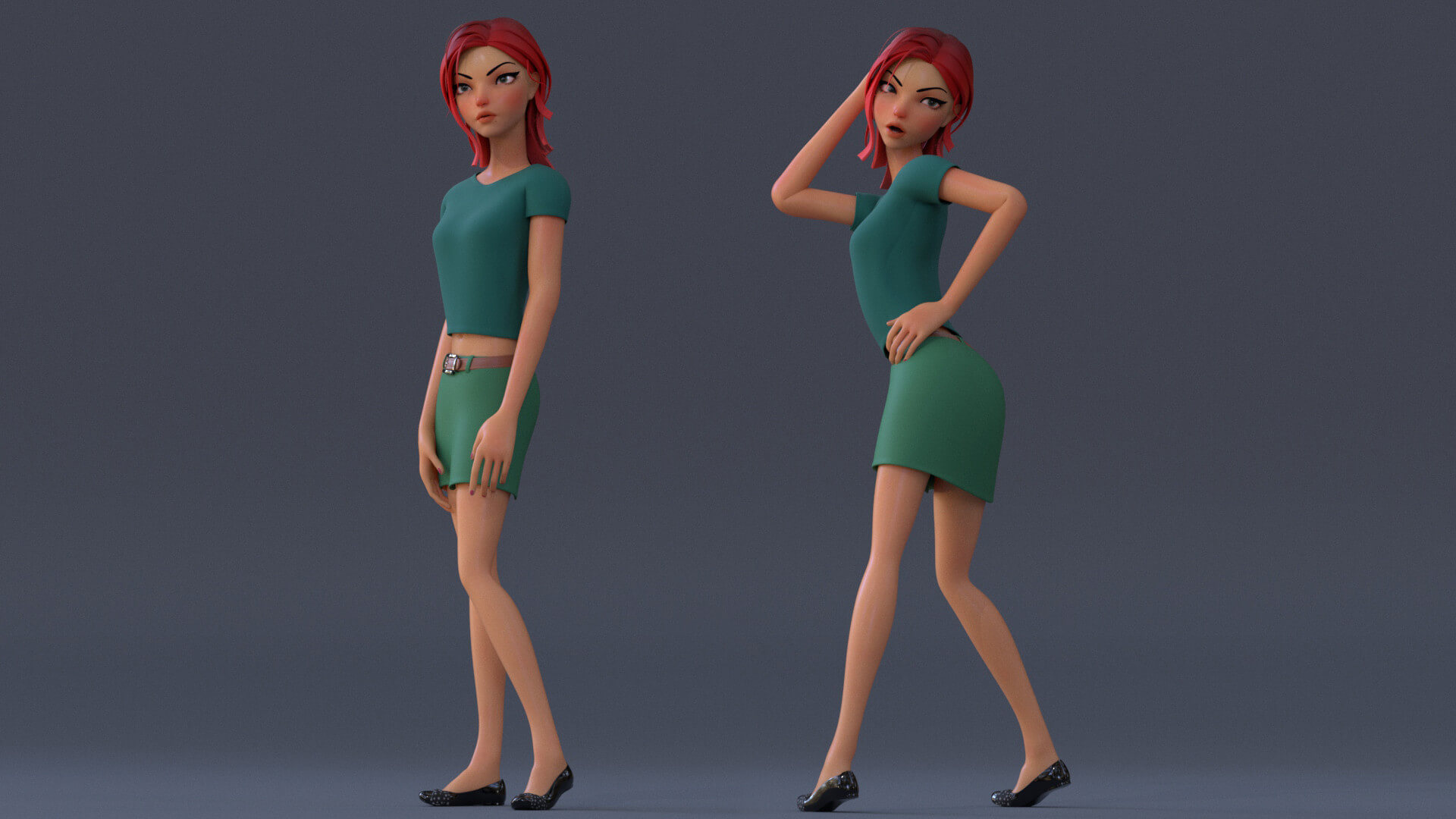 Violet Cartoon Rig V3 - 3D Model by Pradipta