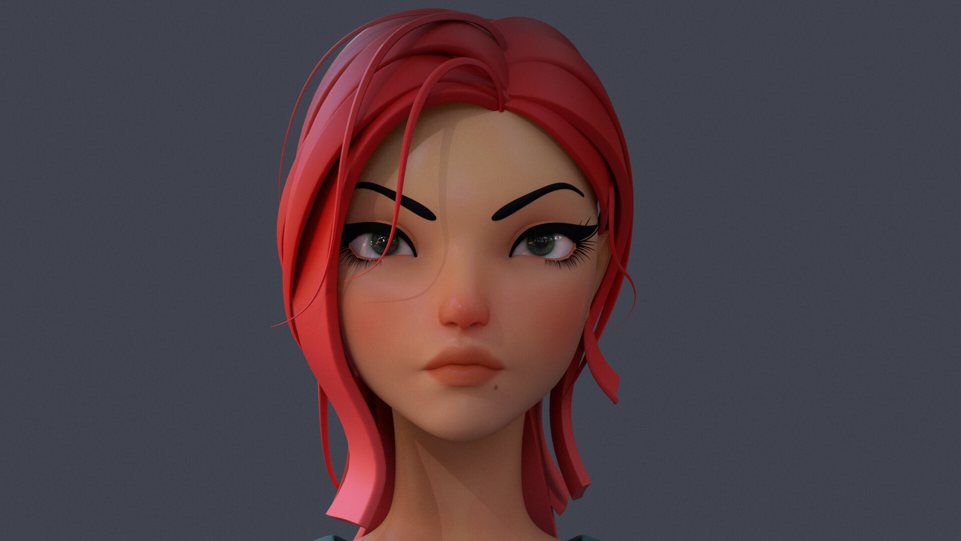 Violet Cartoon Rig V3 - 3D Model by Pradipta