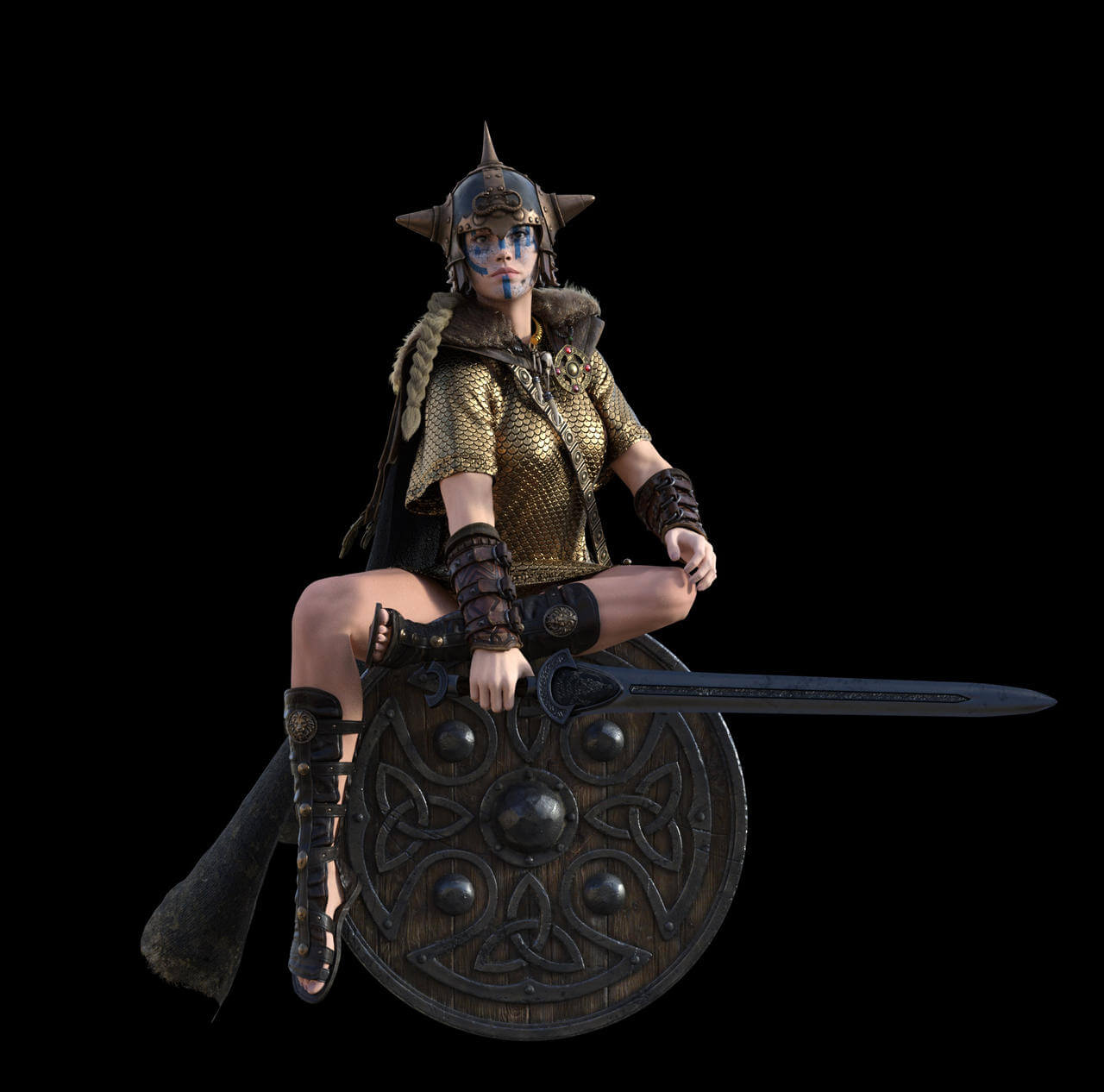BOUDICA 3D Render, Digital Art by praedane