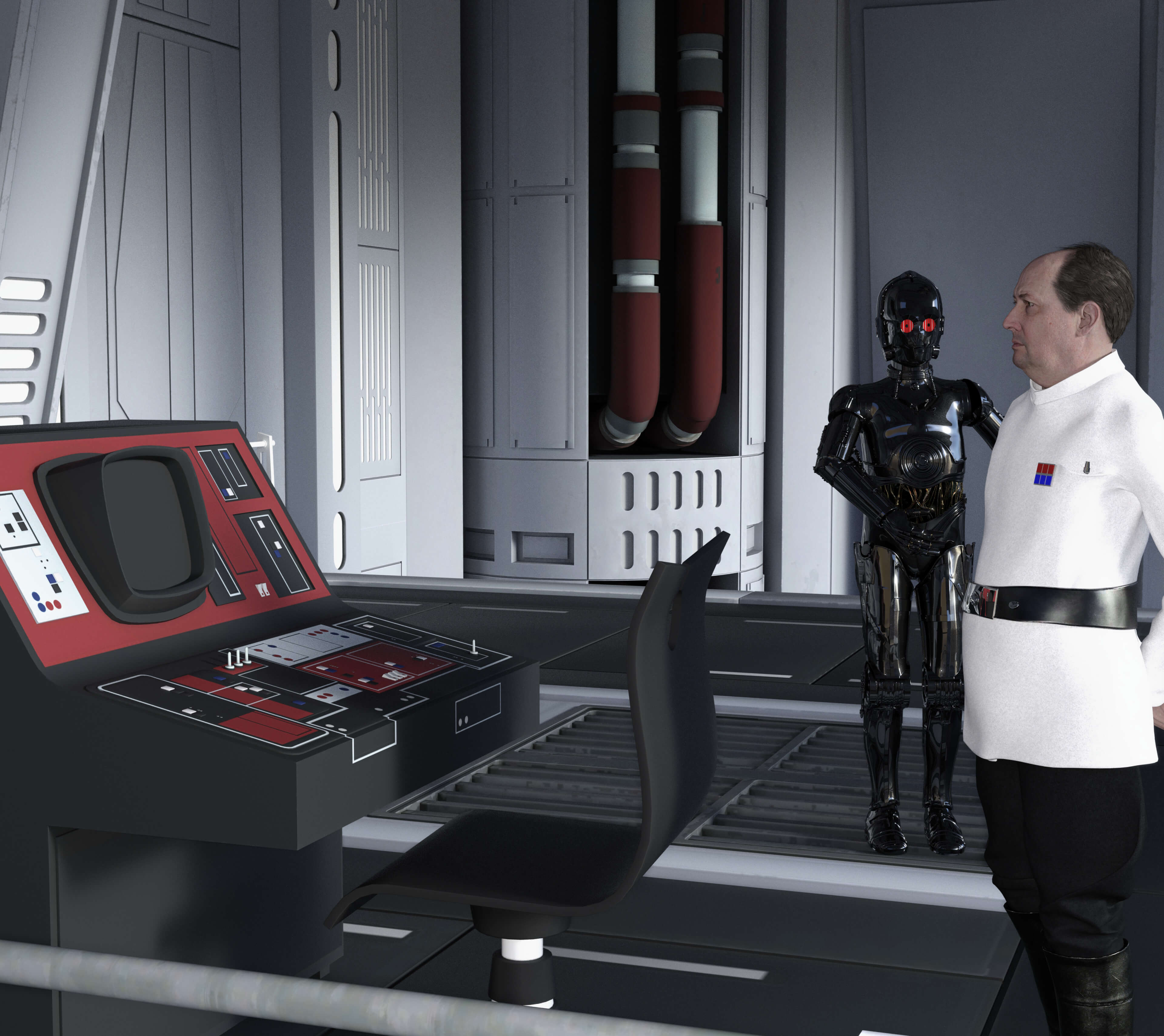 ISB Control Room 3D Render, Digital Art by praedane