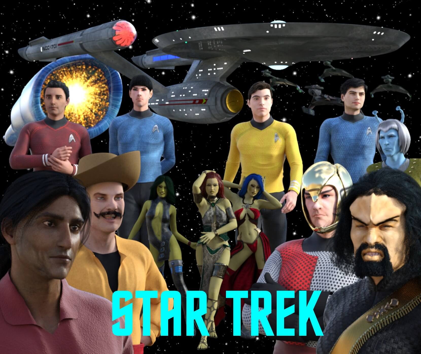 STAR TREK 3D Render, Digital Art by praedane