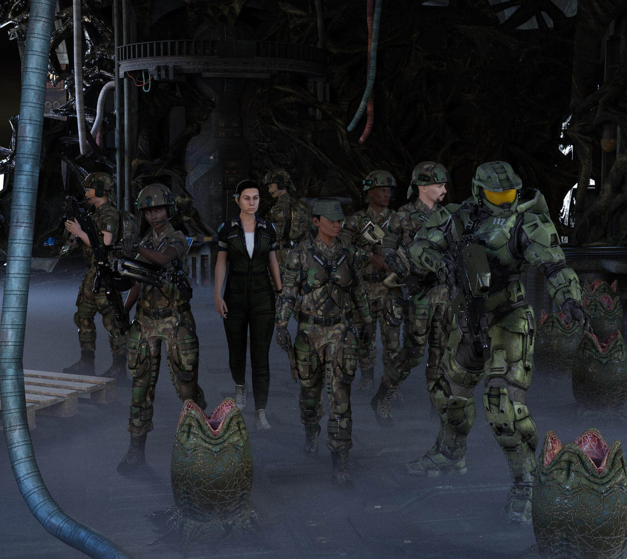 The area is secure. 3D Render, Digital Art by praedane